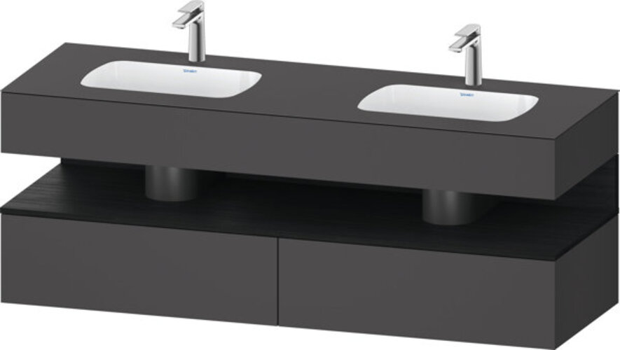 Duravit Qatego lavabo encastré avec meuble sous-lavabo en console ...