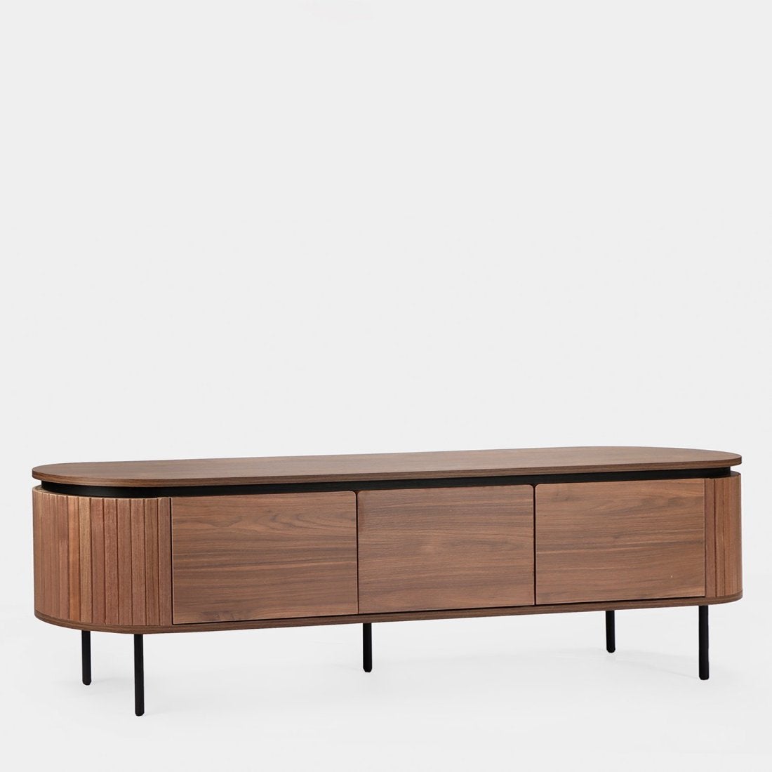 Meuble TV 160 en bois couleur noyer Helios | Leroy Merlin