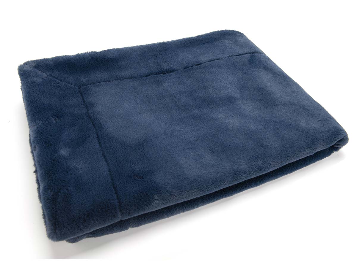 Plaid Luxe 130 x 170 cm Marine - Amadeus | Leroy Merlin