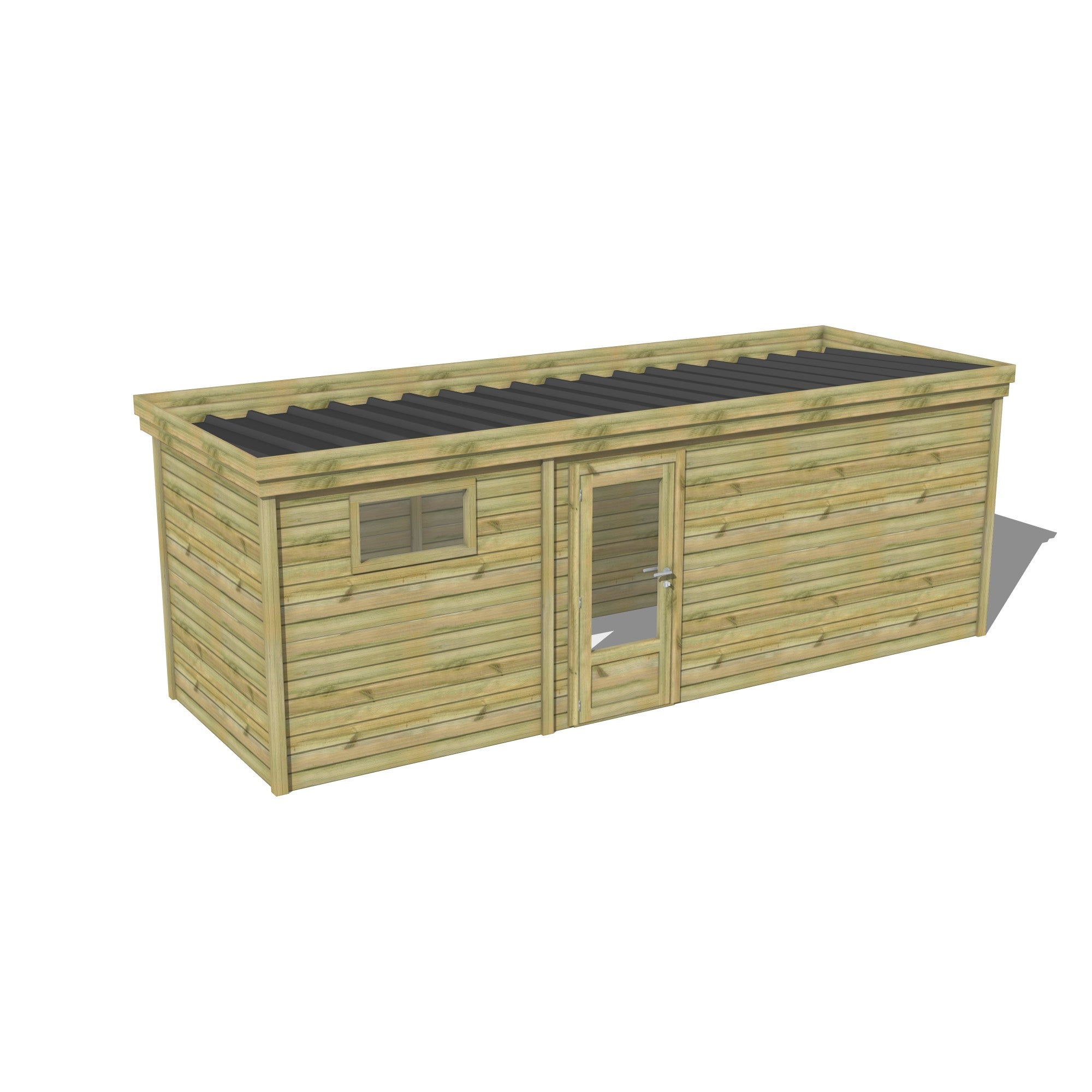 ABRI DE JARDIN bois Pin traité autoclave 27mm - 6,395x2,14m / 13,7m2 ...