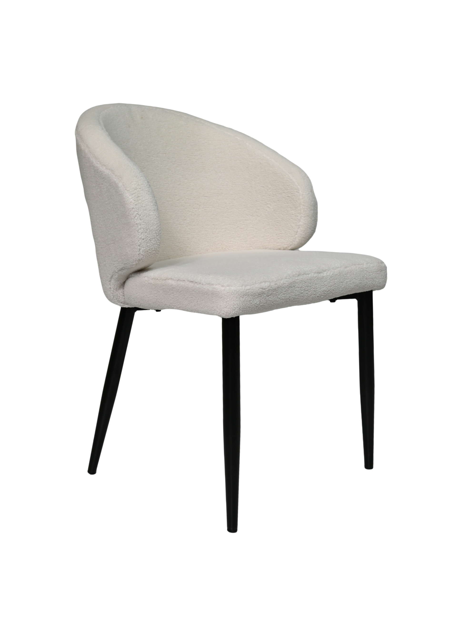 Yuna - Chaise de table à manger - Laine/Métal - Blanc - 60x54x82.5 cm ...