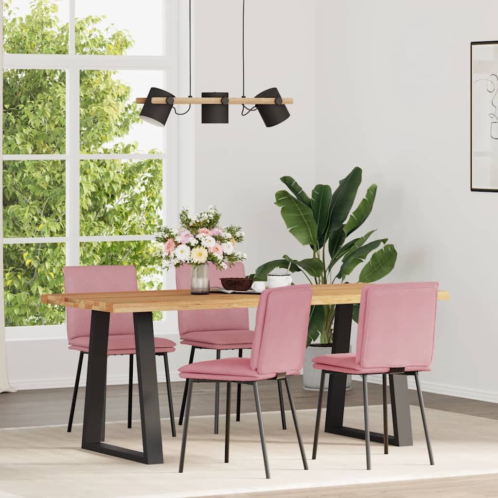 Sillas de comedor 4 unidades terciopelo rosa | Leroy Merlin