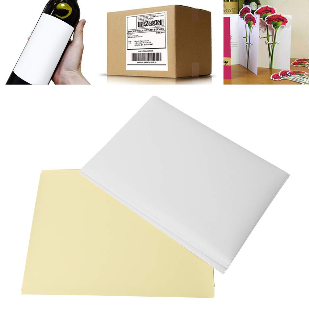 100 feuilles de papier autocollant format A4, papier autocollant ...