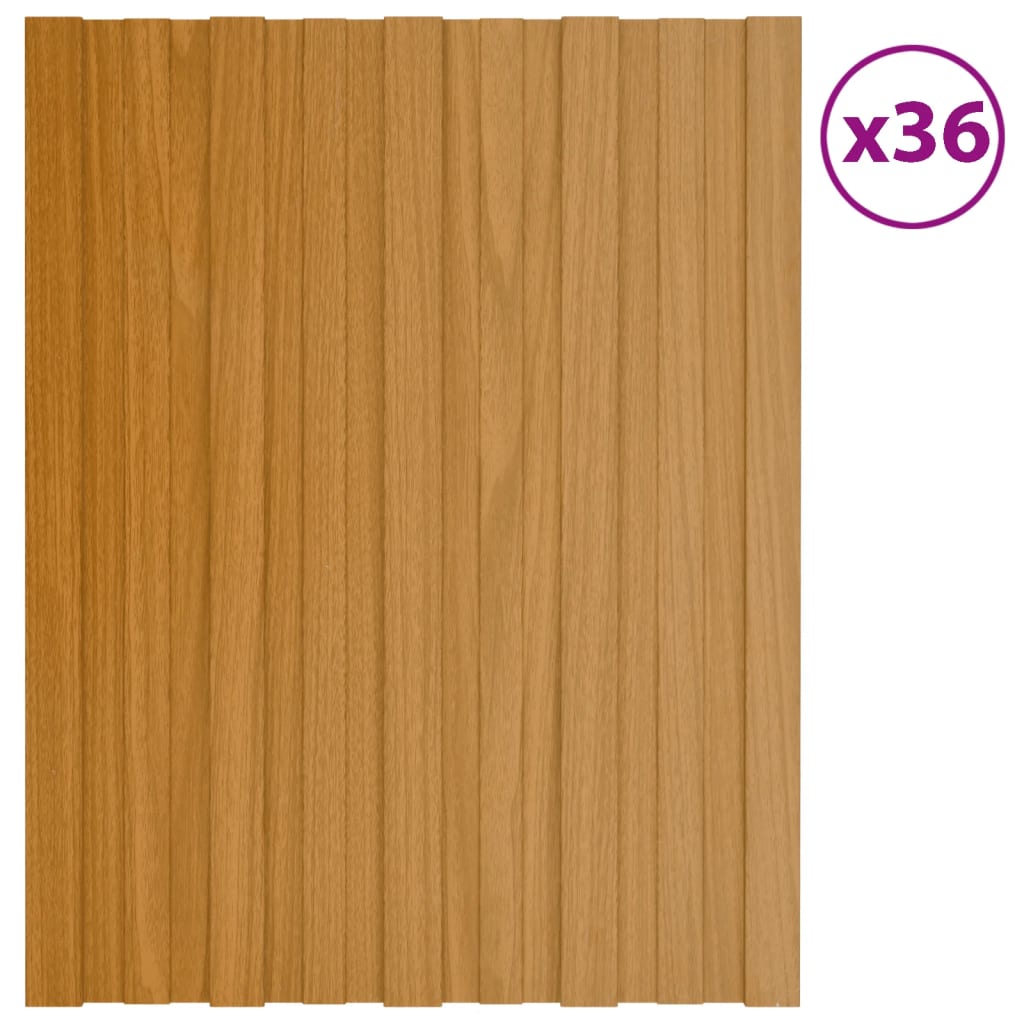 Panel de tejado acero galvanizado color madera 36 uds 60x45 cm | Leroy ...