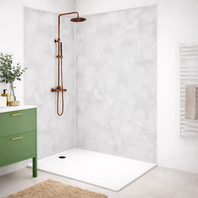 Pack 2 panneaux douche ALU 90x220 & 120x220 cm + 3 profilés blanc ...