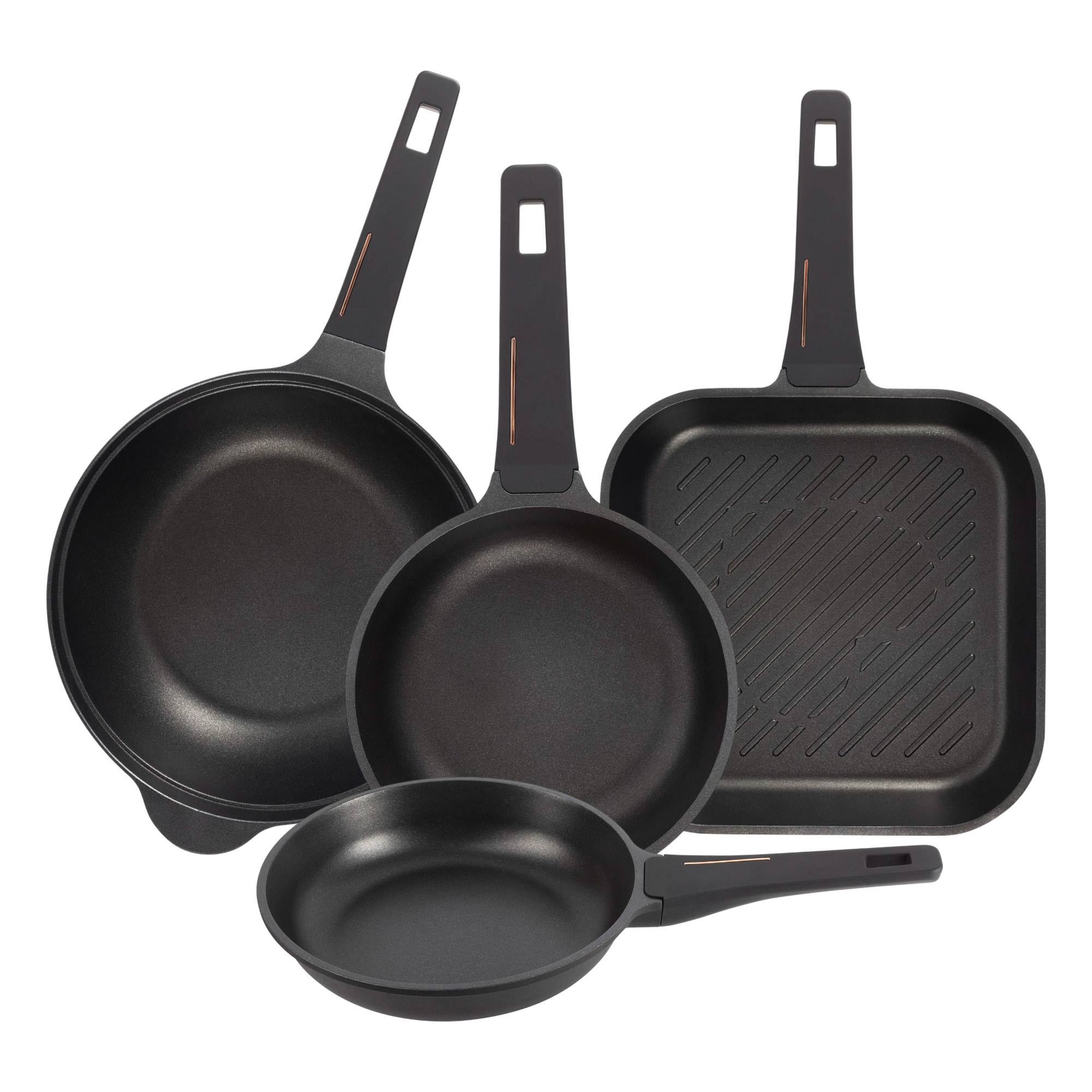 Juego de 2 Sartenes Ø20Ø24cm + Sartén Grill 28x28cm + Wok Ø30cm en ...