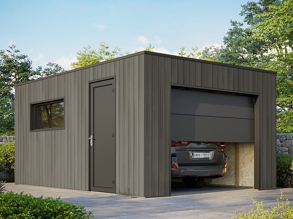 Garage Composite SILVERSTONE - Bardage Couleur Ardoise - Surface : 20m2 ...