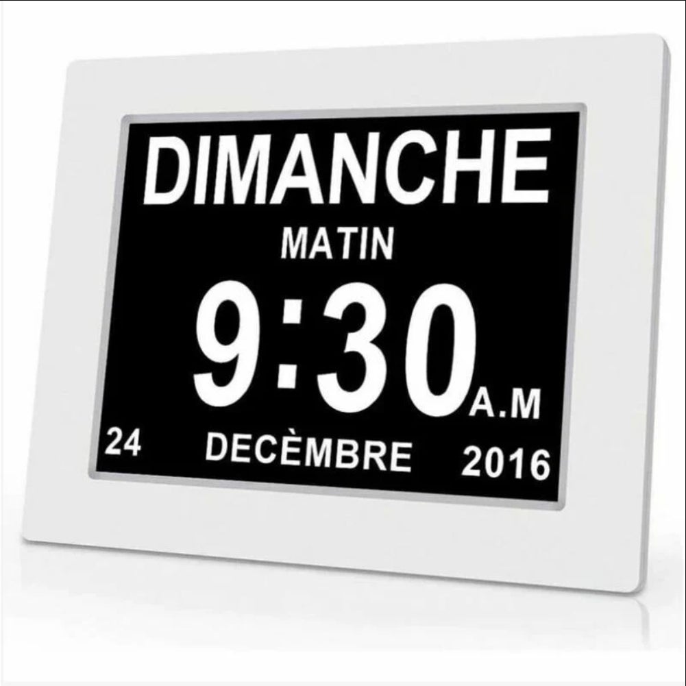 Horloge calendrier numérique monobloc 7 pouces avec date et heure ...