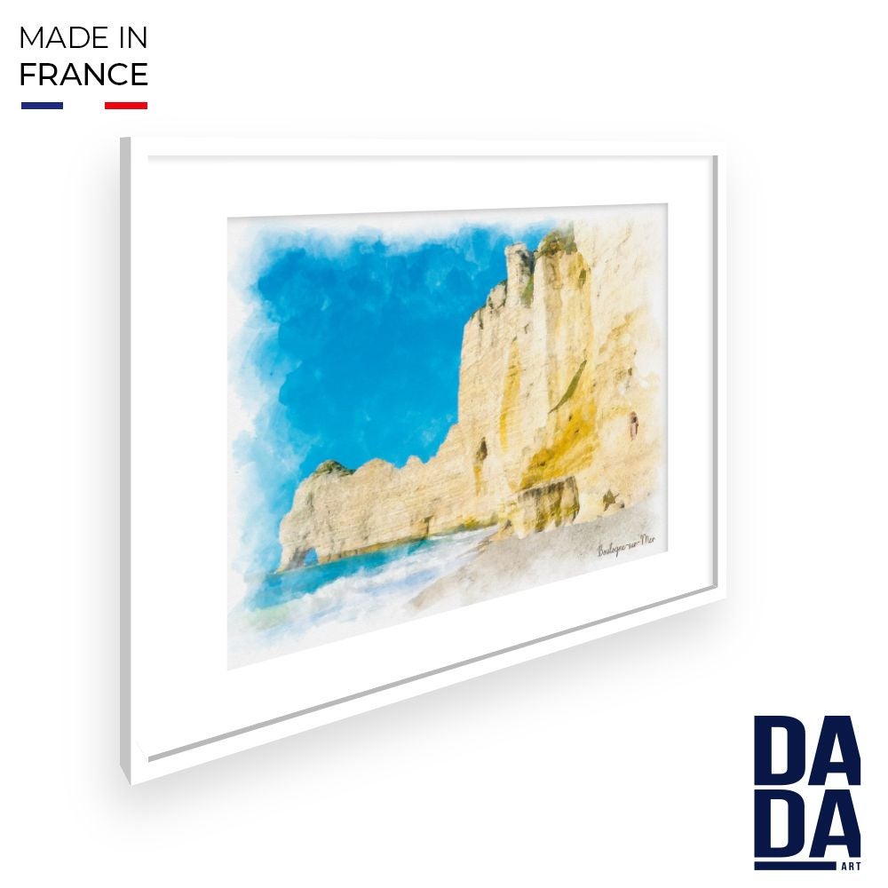 Image encadrée Côte de Boulogne-sur-mer / 30x40 cm / Cadre Blanc ...