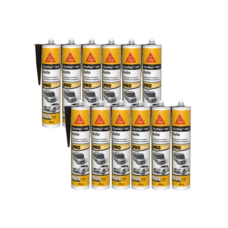 Lot de 12 mastics colle Auto SIKA Sikaflex 149 - Noir - 400g | Leroy Merlin