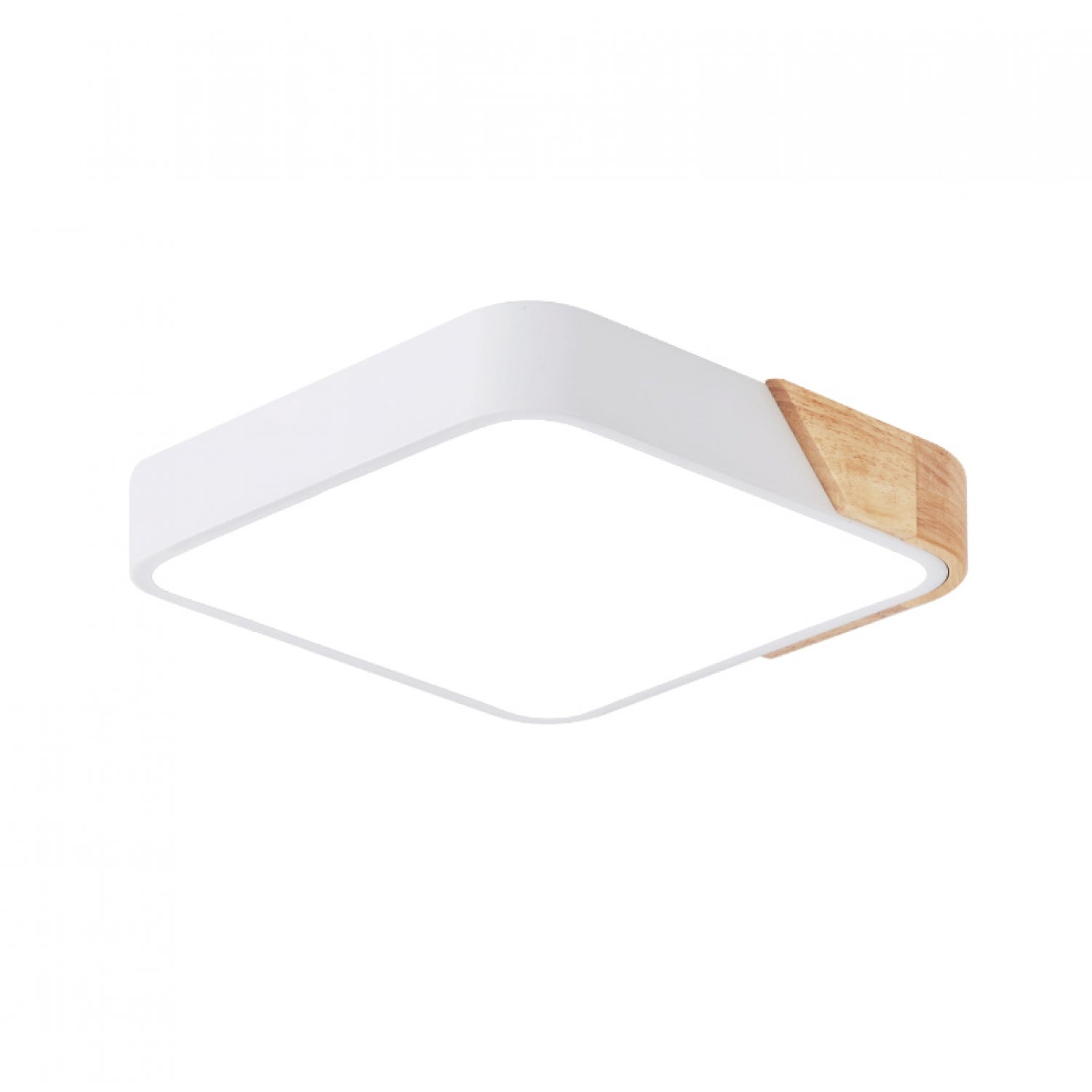 Plafon LED Wood Blanco Square 24 W CCT con Mando | Leroy Merlin
