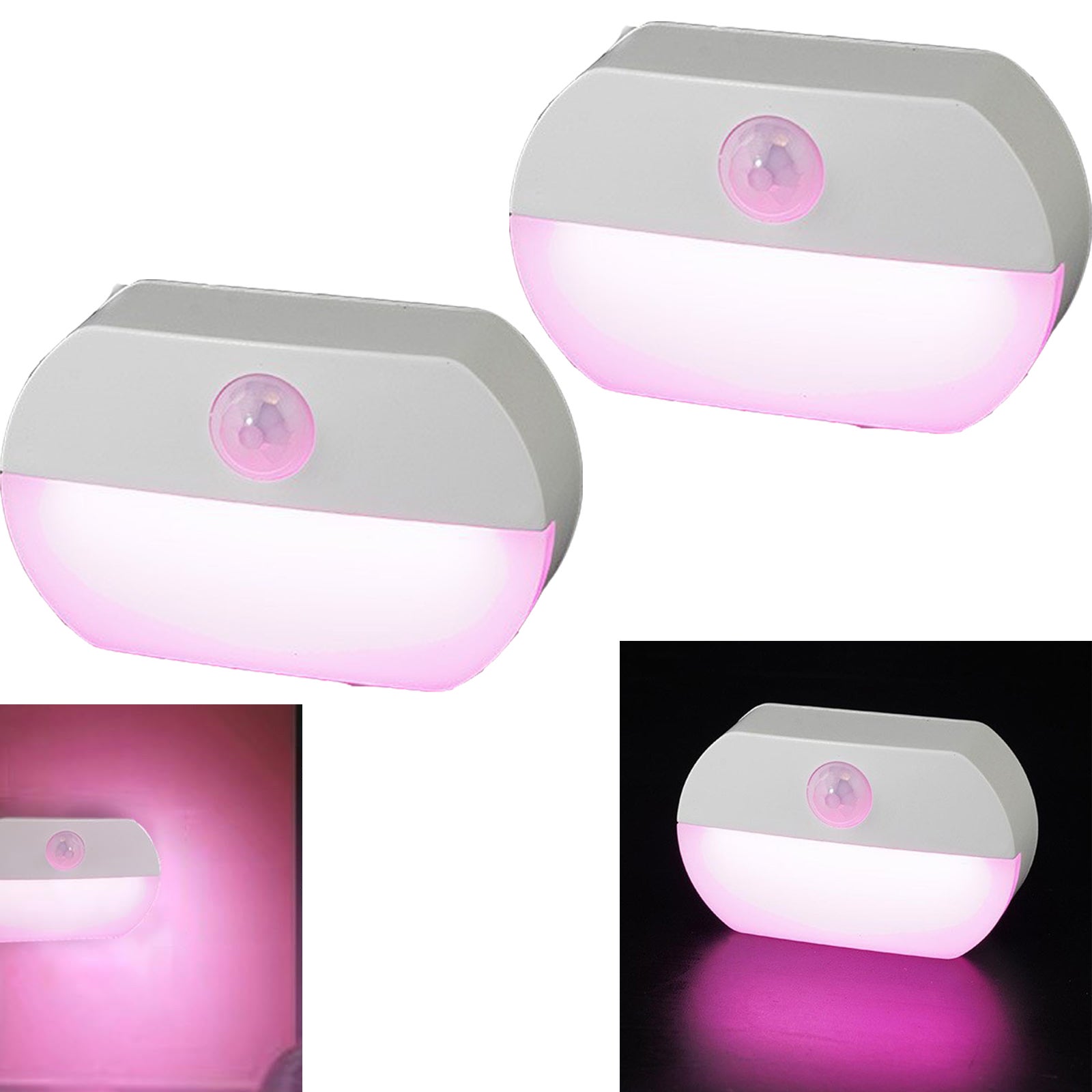 Luz nocturna con sensor de movimiento LED, paquete de 2 luces de pared autoadhesivas, distancia ...