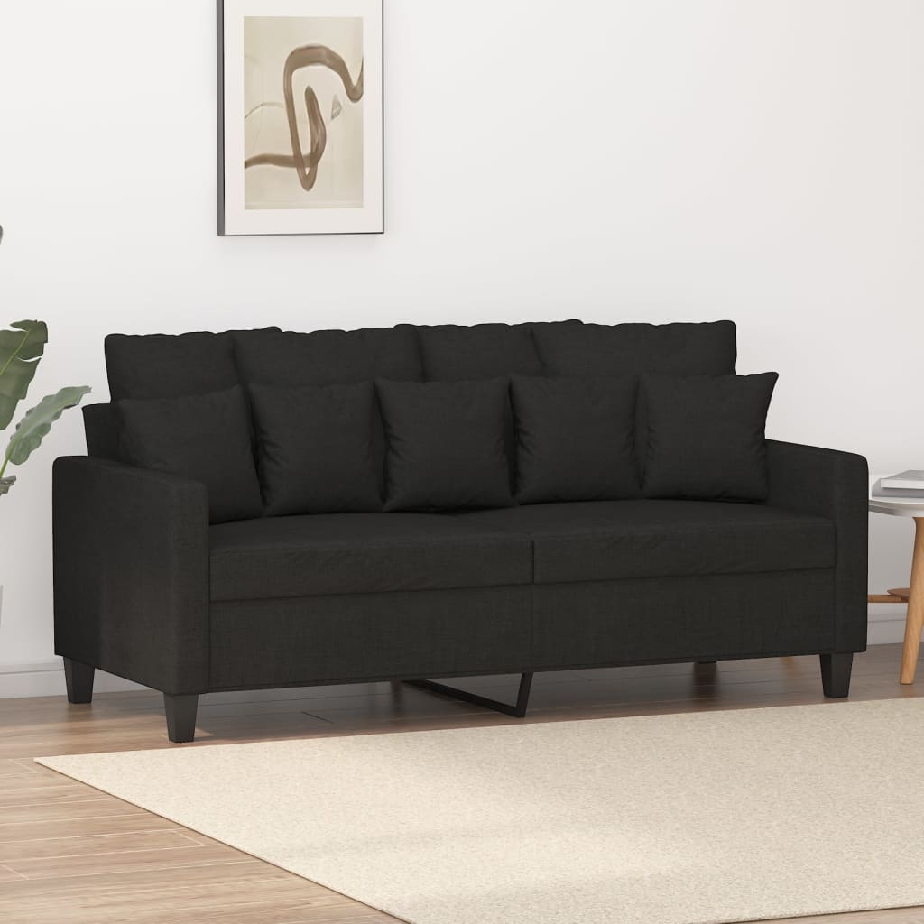 Canapé à 2 places Noir 140 cm Tissu | Leroy Merlin