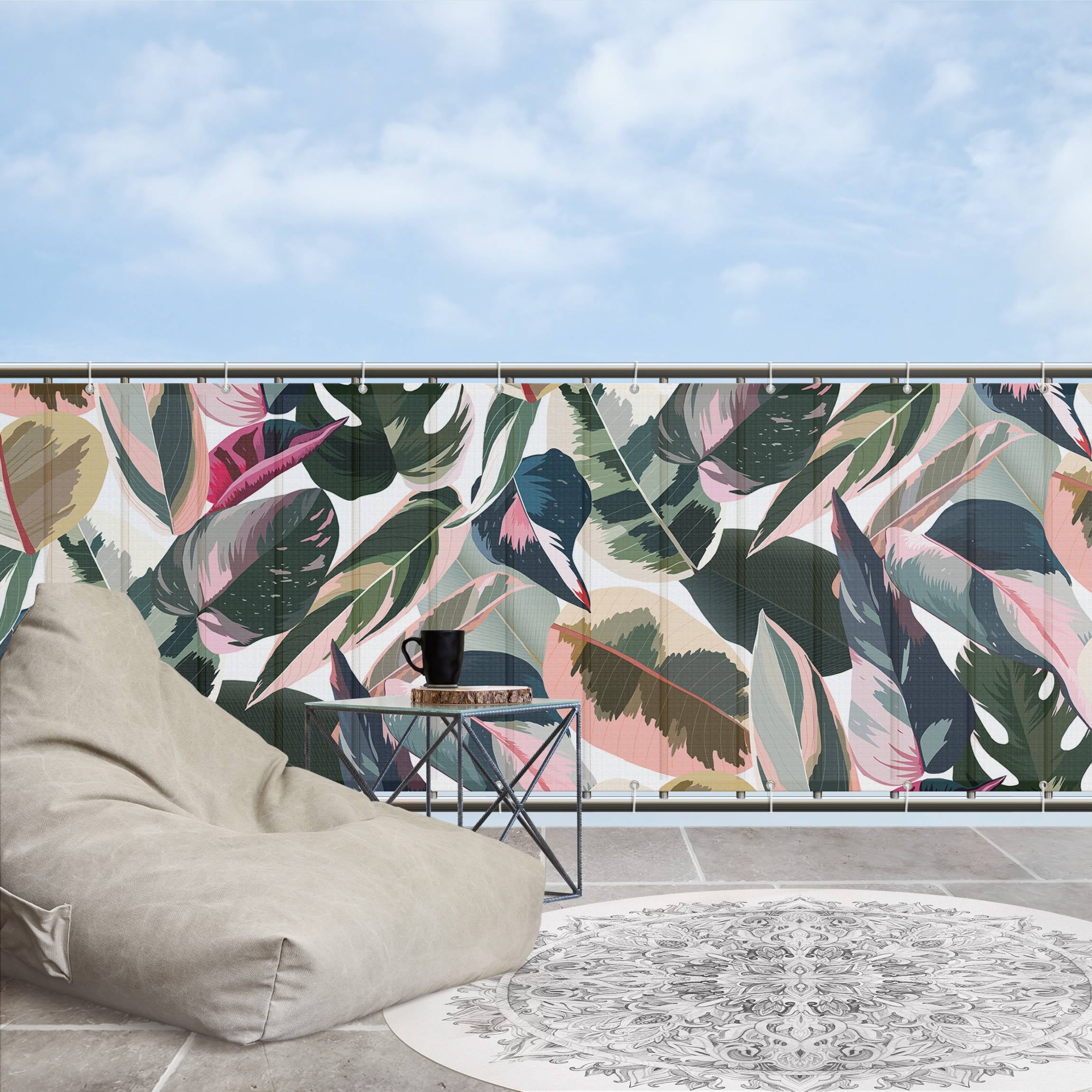 Brise-vue pour balcon - Motifs tropicaux roses XXL 750 x 120 cm | Leroy ...