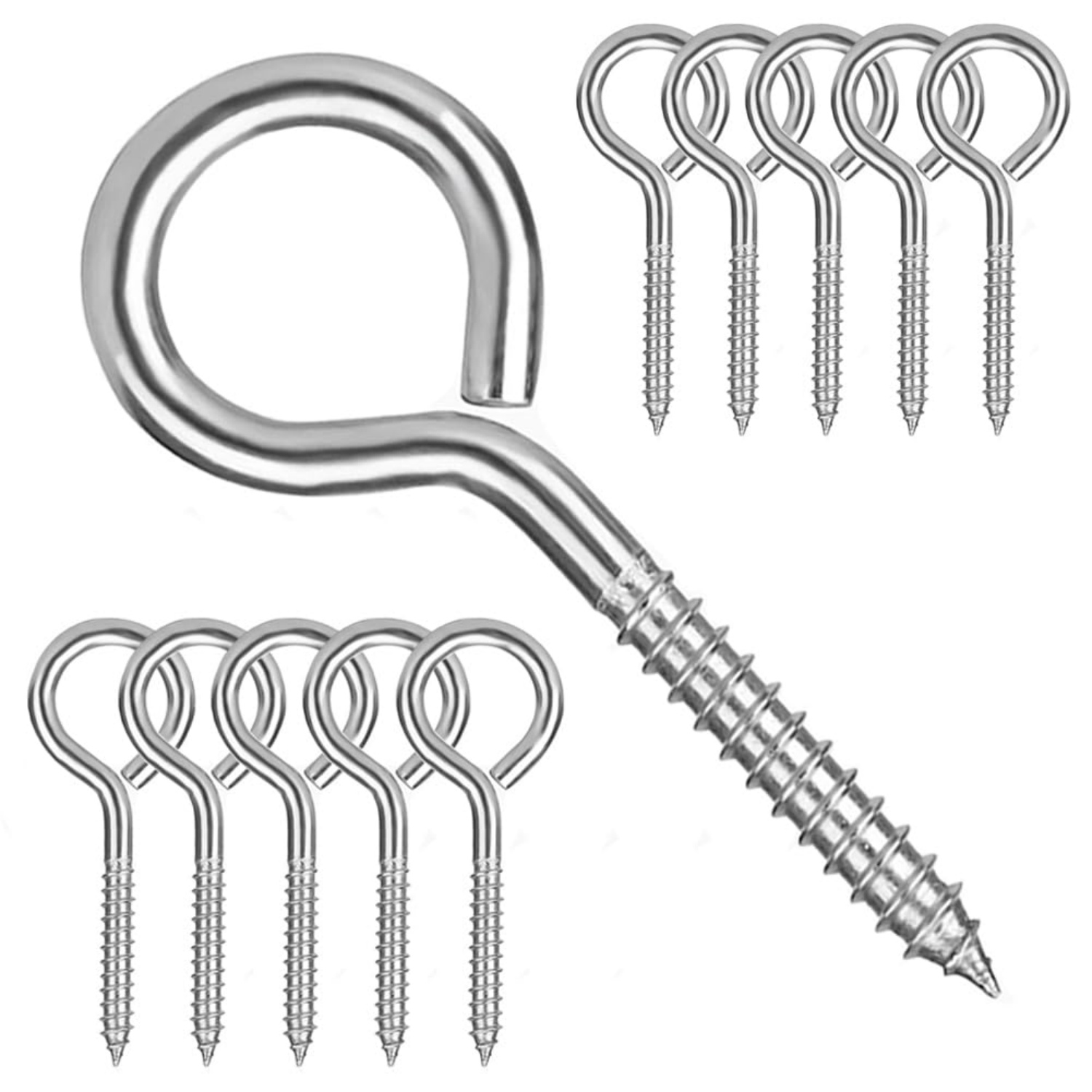 12 ganchos de acero inoxidable para atornillar con cierre de seguridad ...