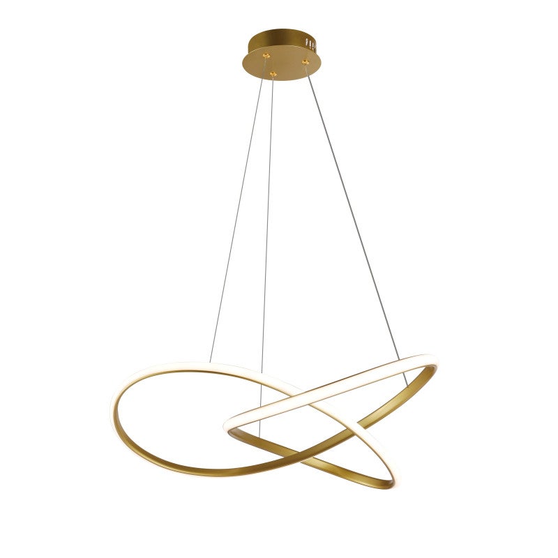 Lampe Suspendue LED 30W – Or Satiné – 2400lm – 600mm – Lumière Chaude ...