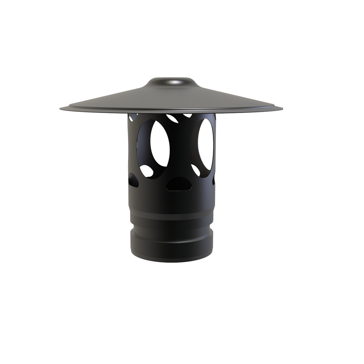 Deflector caperuza Ø 80 con junta. Vitrificado negro mate | Leroy Merlin