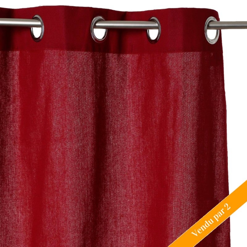 Lot de 2 Rideaux 140x260cm Rouge | Leroy Merlin