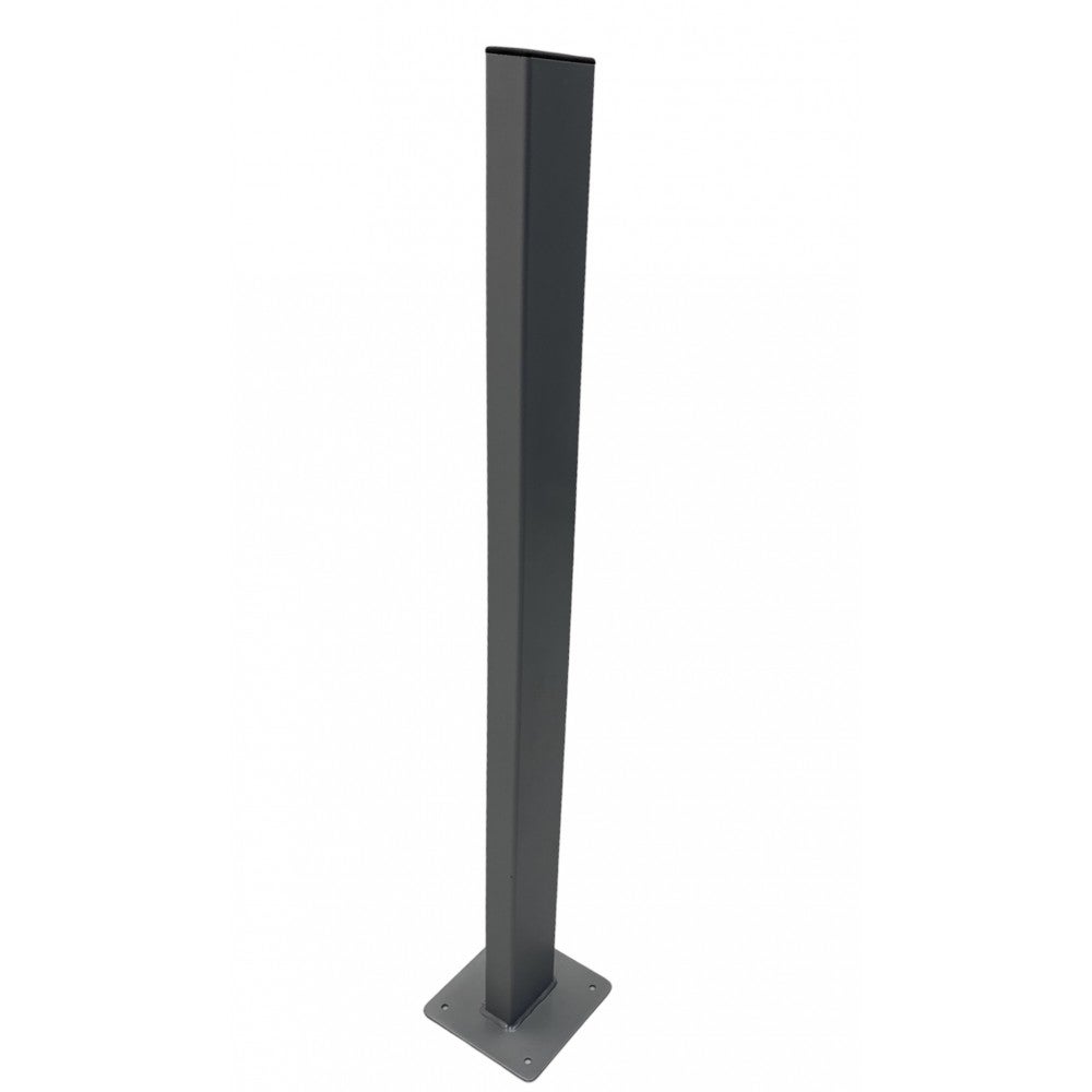 Potelet acier 100x50 Hauteur 1200 avec platine thermolaqué Gris ALU ...