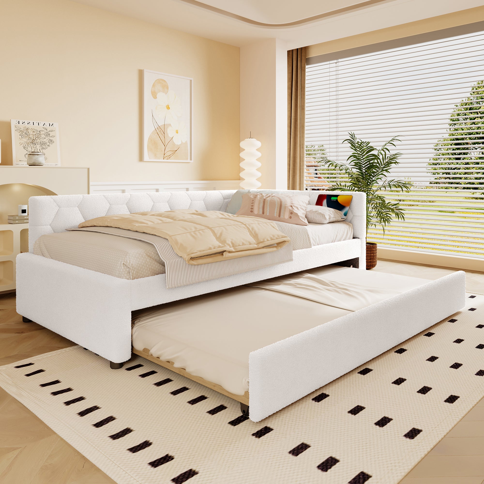 Lit Banquette Blanc