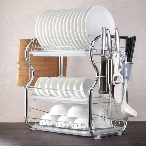 Bol et égouttoir multifonctionnel à trois niveaux (【blanc】 Modèle de ...