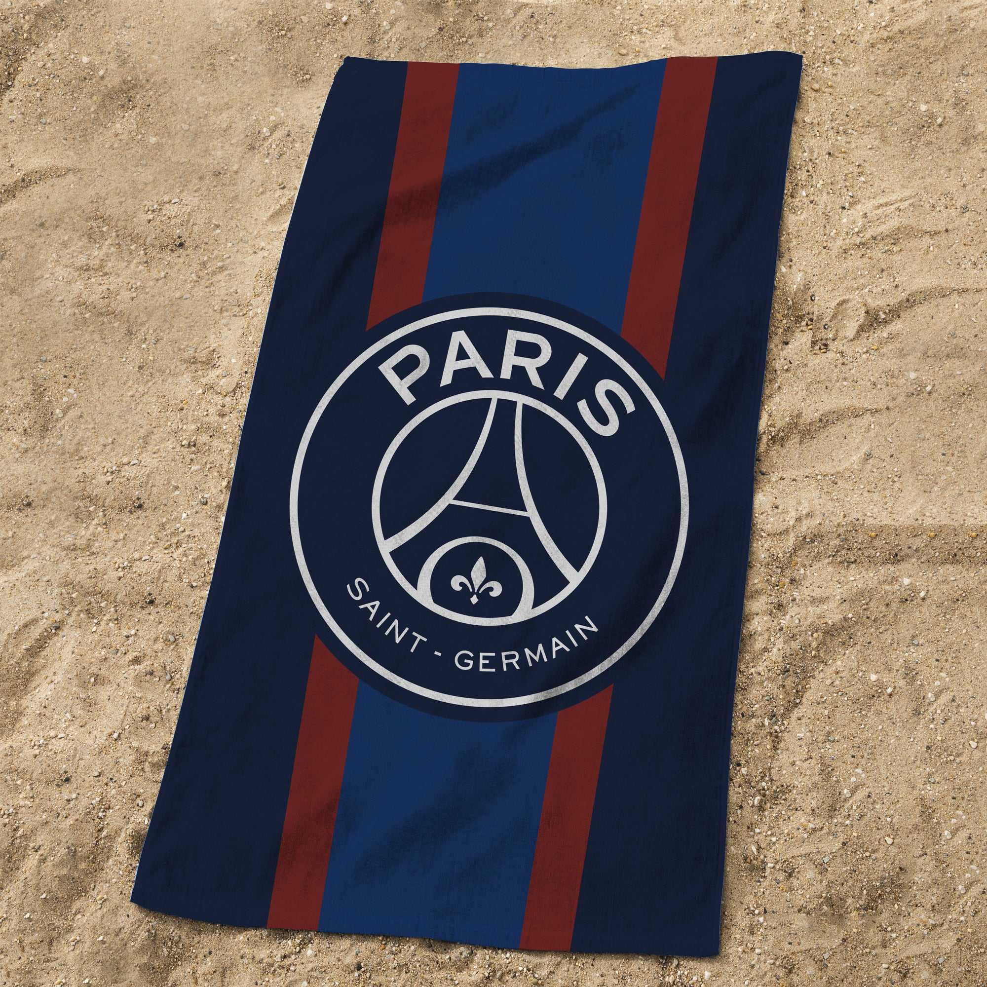 Serviette de bain et de plage imprimée 100% coton, PSG REMIXED | Leroy ...