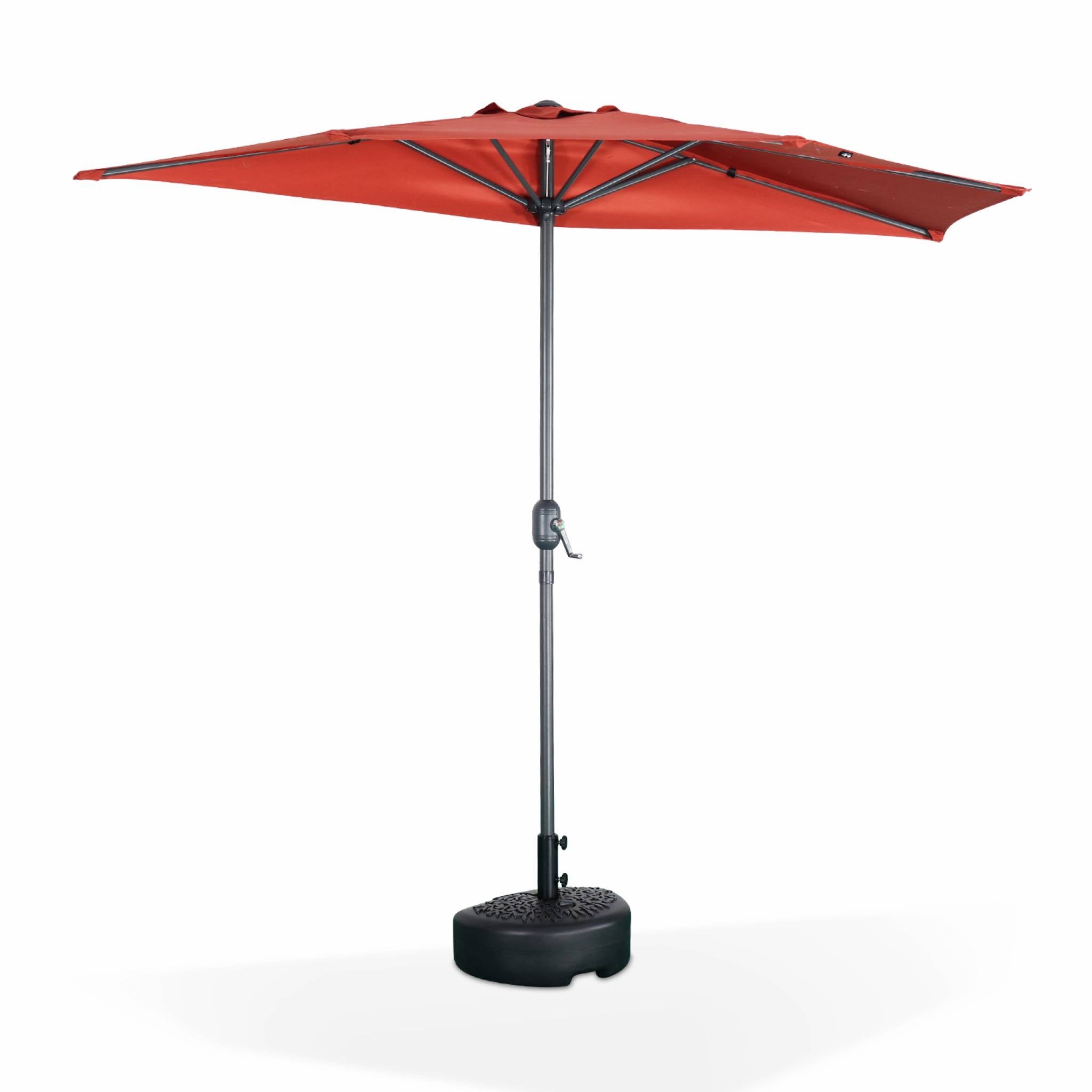 Parasol de balcon Ø250cm – CALVI – Demi-parasol droit. mât central en ...