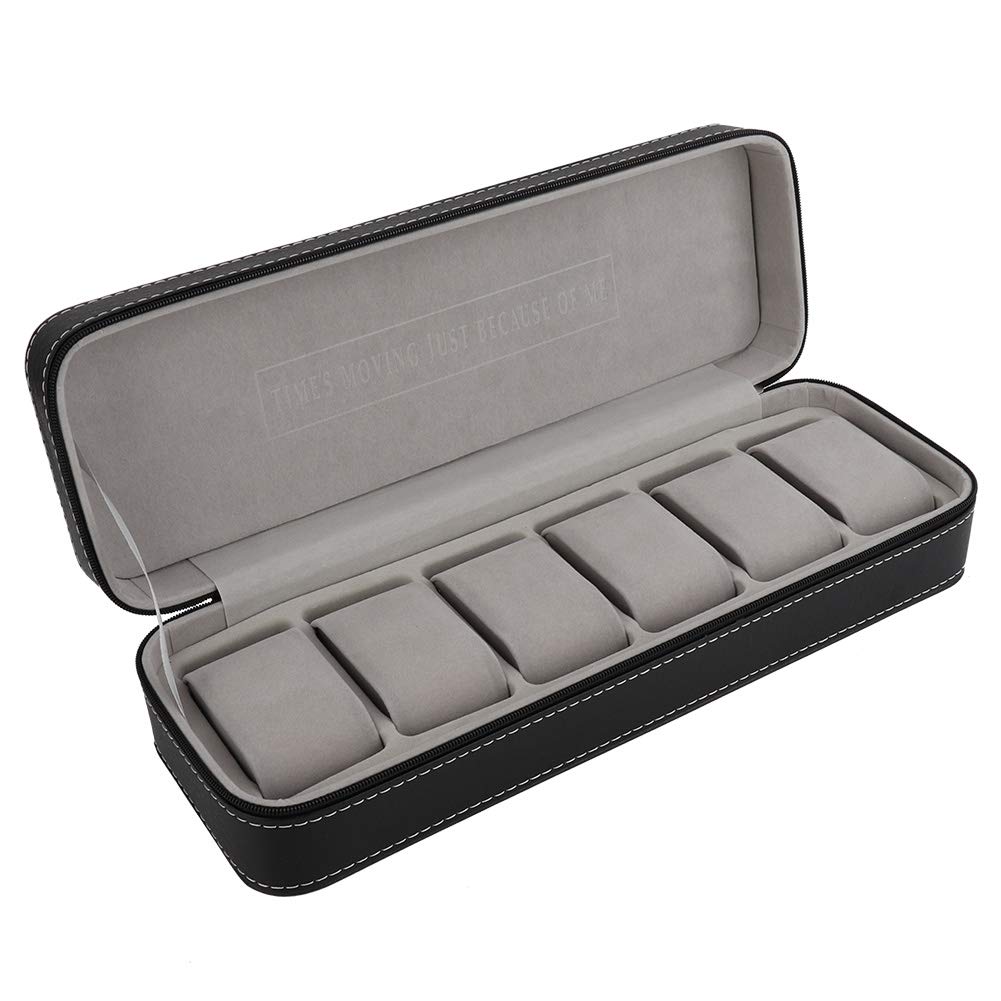 Estuche de almacenamiento para reloj con 6 ranuras, estuche de lujo ...