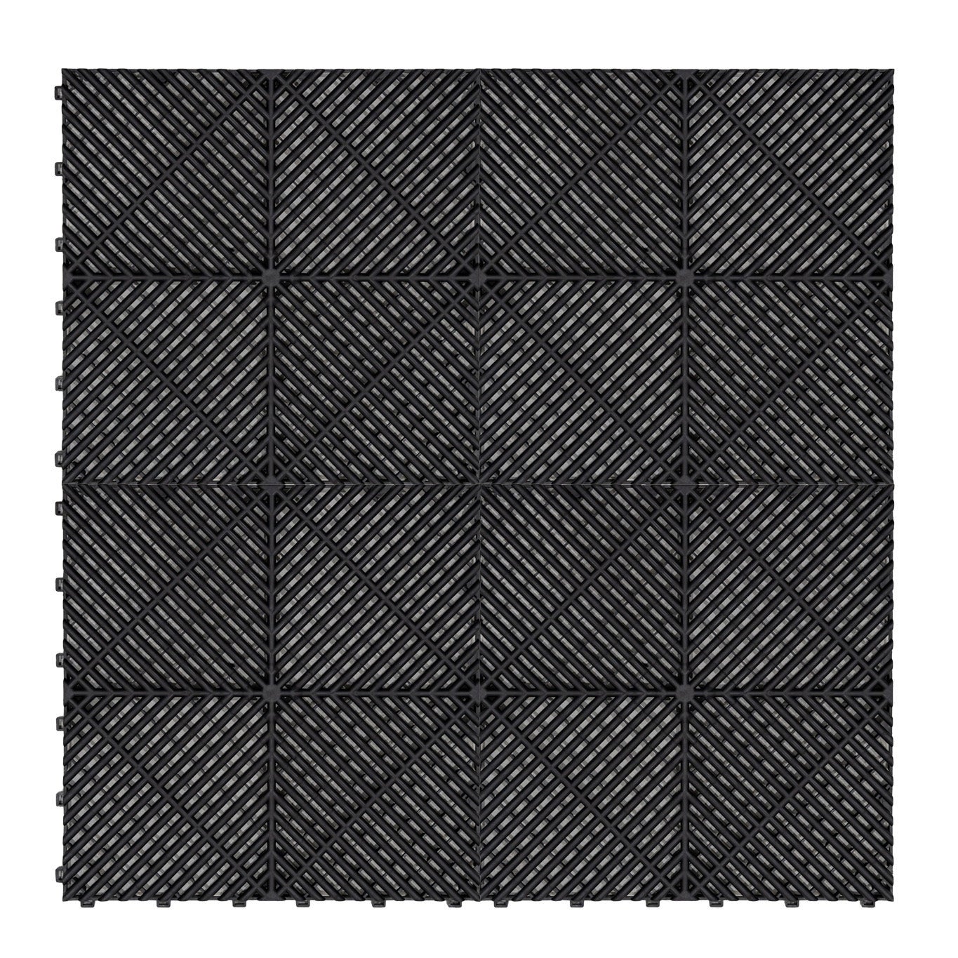 Carrelage de Sol Ventilée Modulaire Imbriqué & Bordures Noir Garage ...