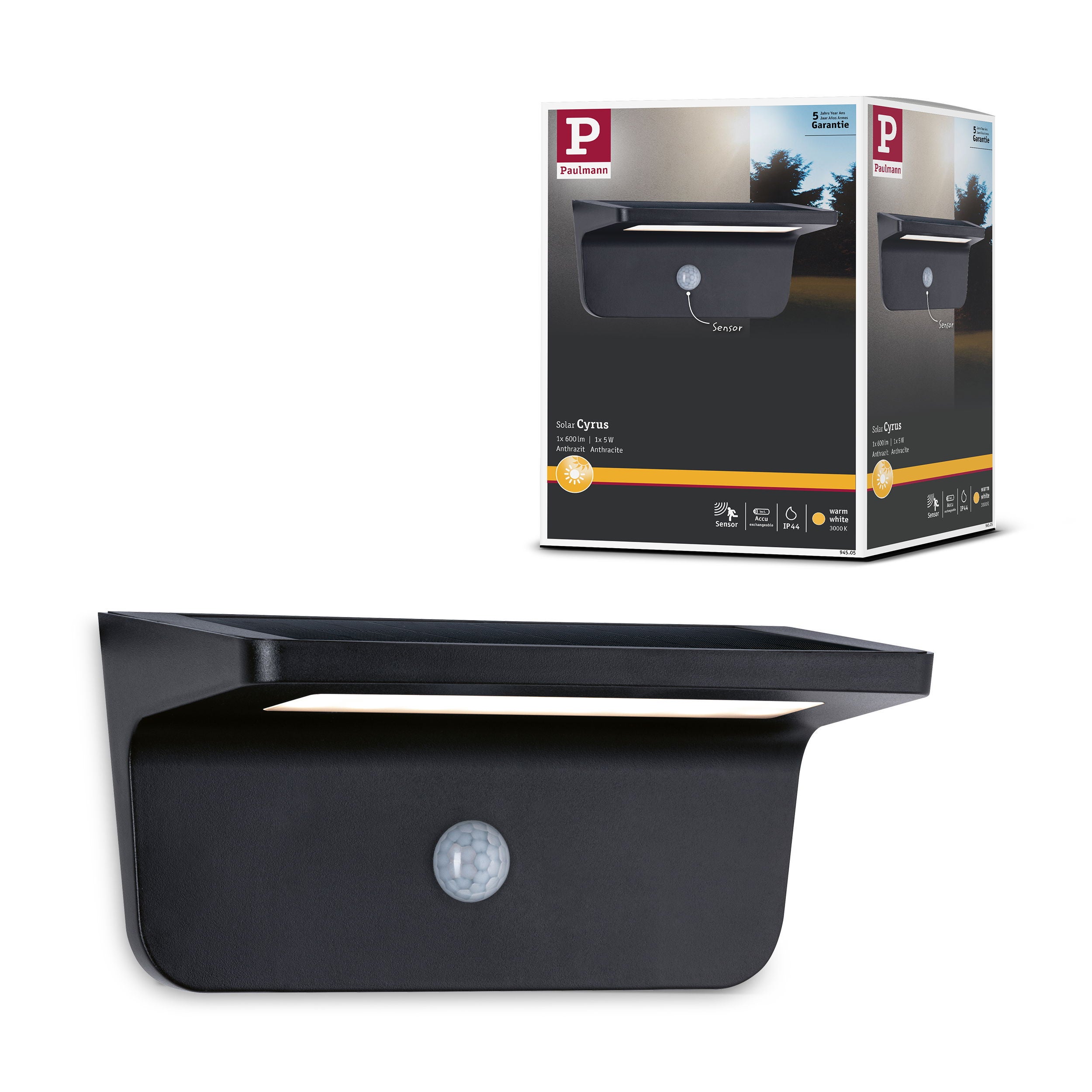 Solar Applique d'extérieur LED Cyrus détecteur de mouvement et ...