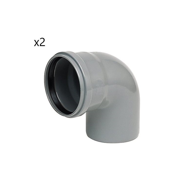 Lot de 2 Coudes à Joints PVC d'Angle 87°30 NICOLL CR4 Ø160mm Évacuation ...
