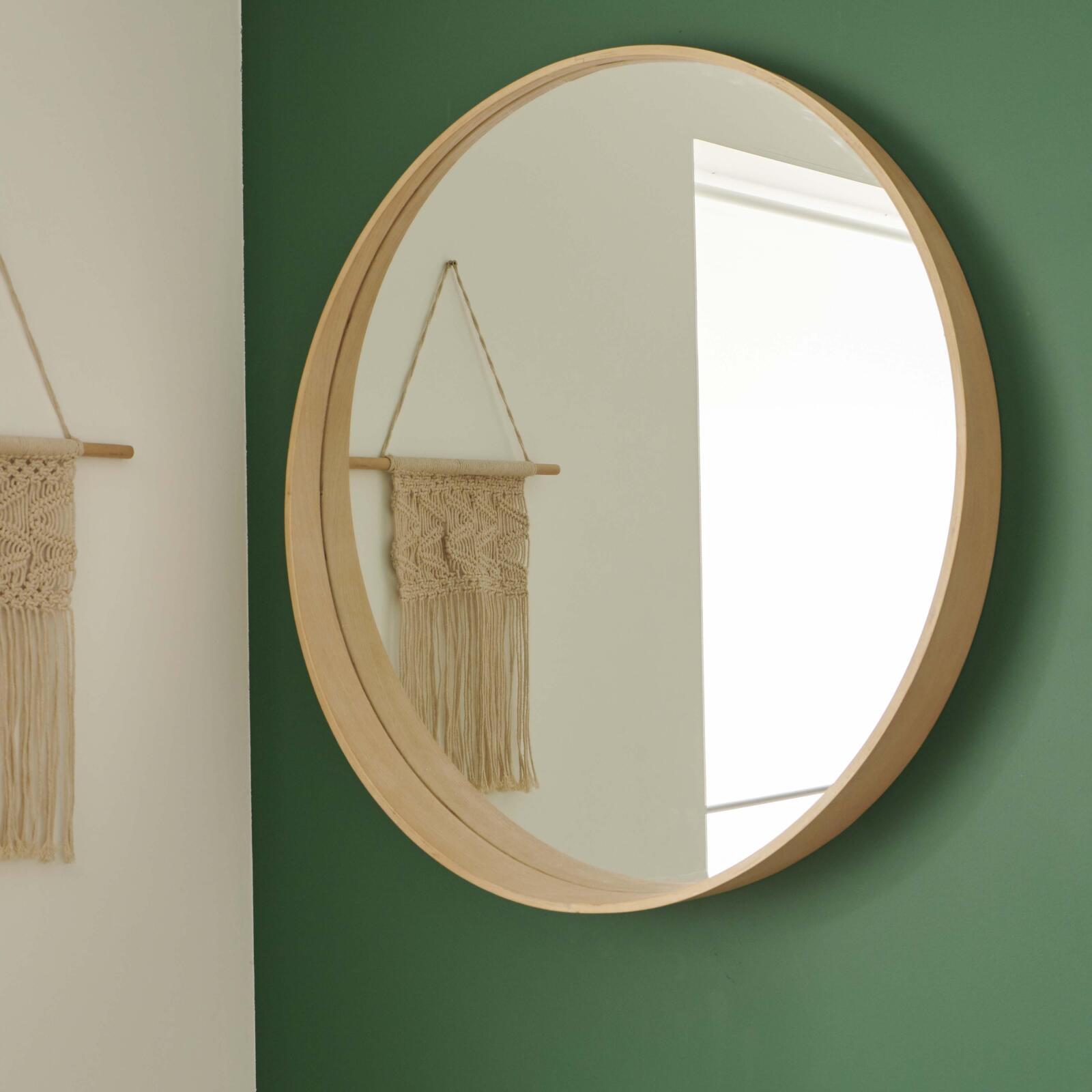 Miroir rond en chêne 80 cm VALI | Leroy Merlin