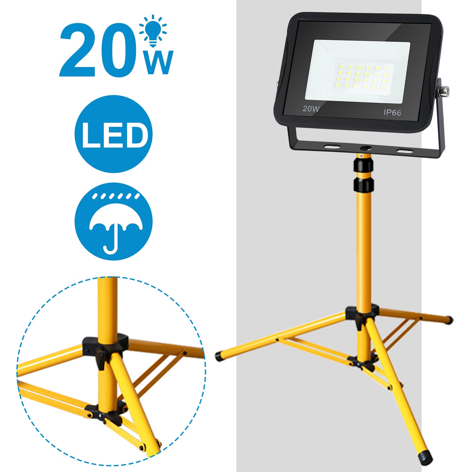 Focos exteriores led, con trípode, focos exteriores impermeables Garaje ...