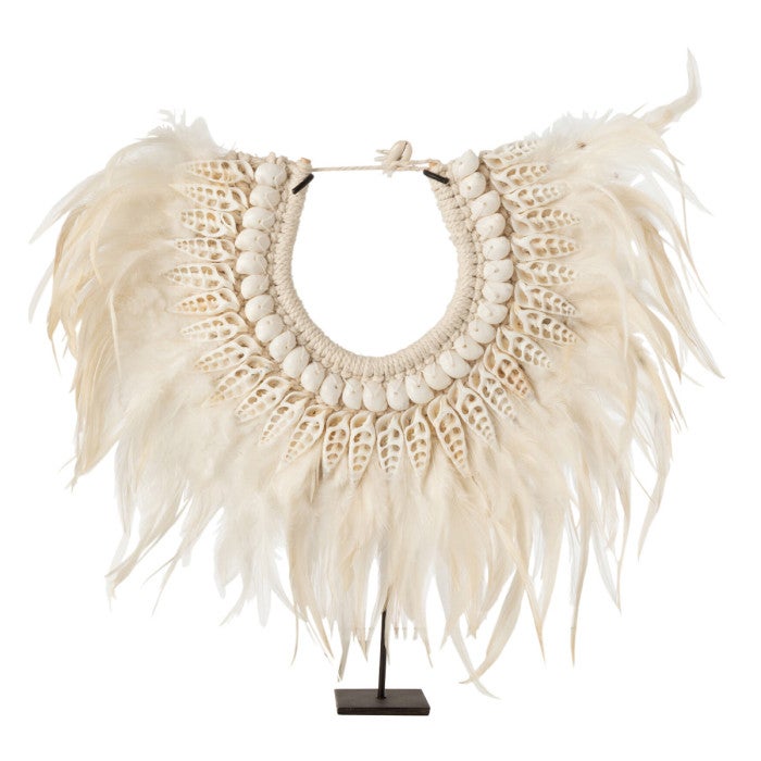 Collier Déco en Bois "Dora" 35cm Blanc | Leroy Merlin