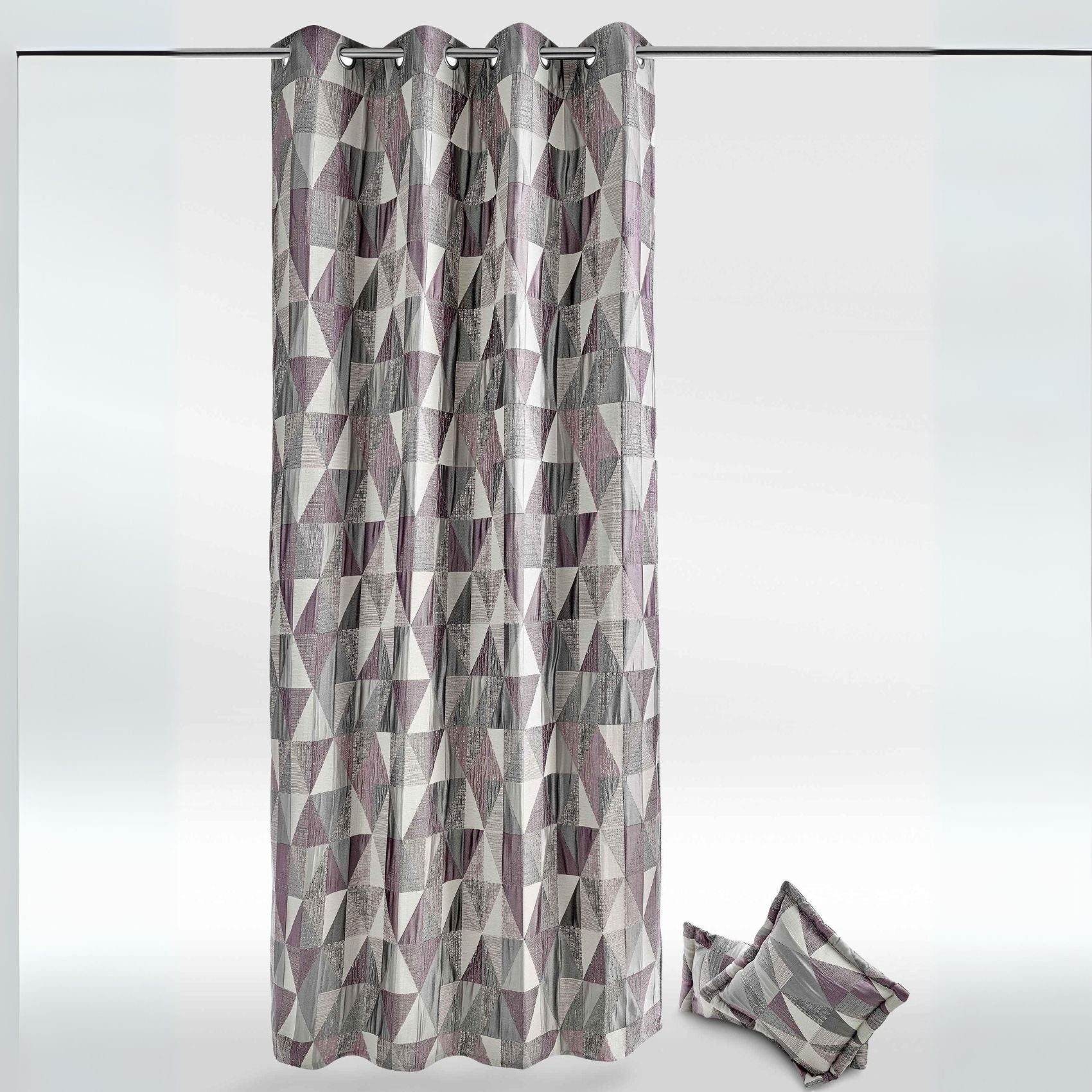 Rideau design à motifs triangulaires - Rose Boudoir - 140x260 cm ...