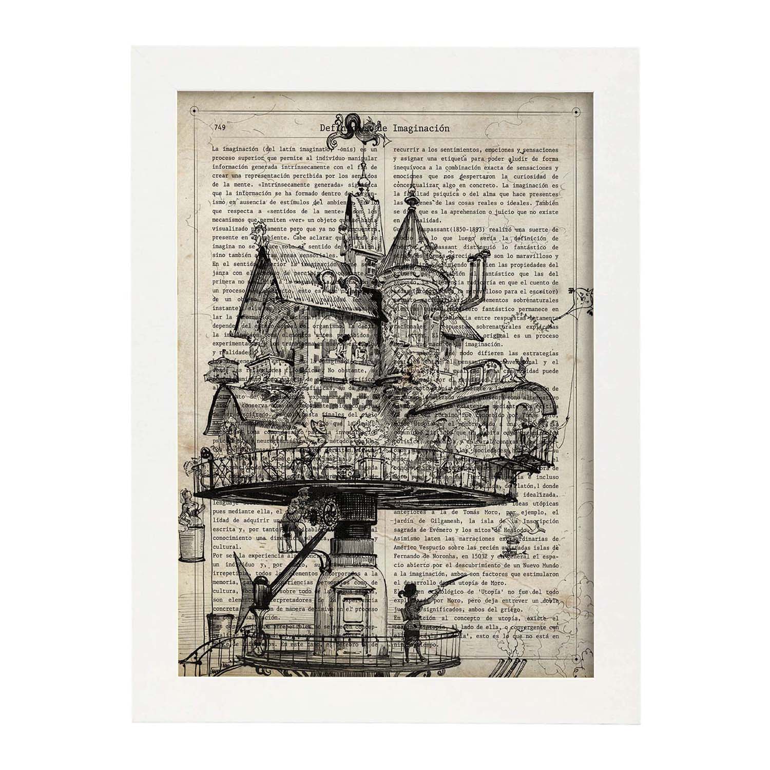 Poster De Casa Victoriana En El Cielo.láminas Vintage Para Posters Con ...