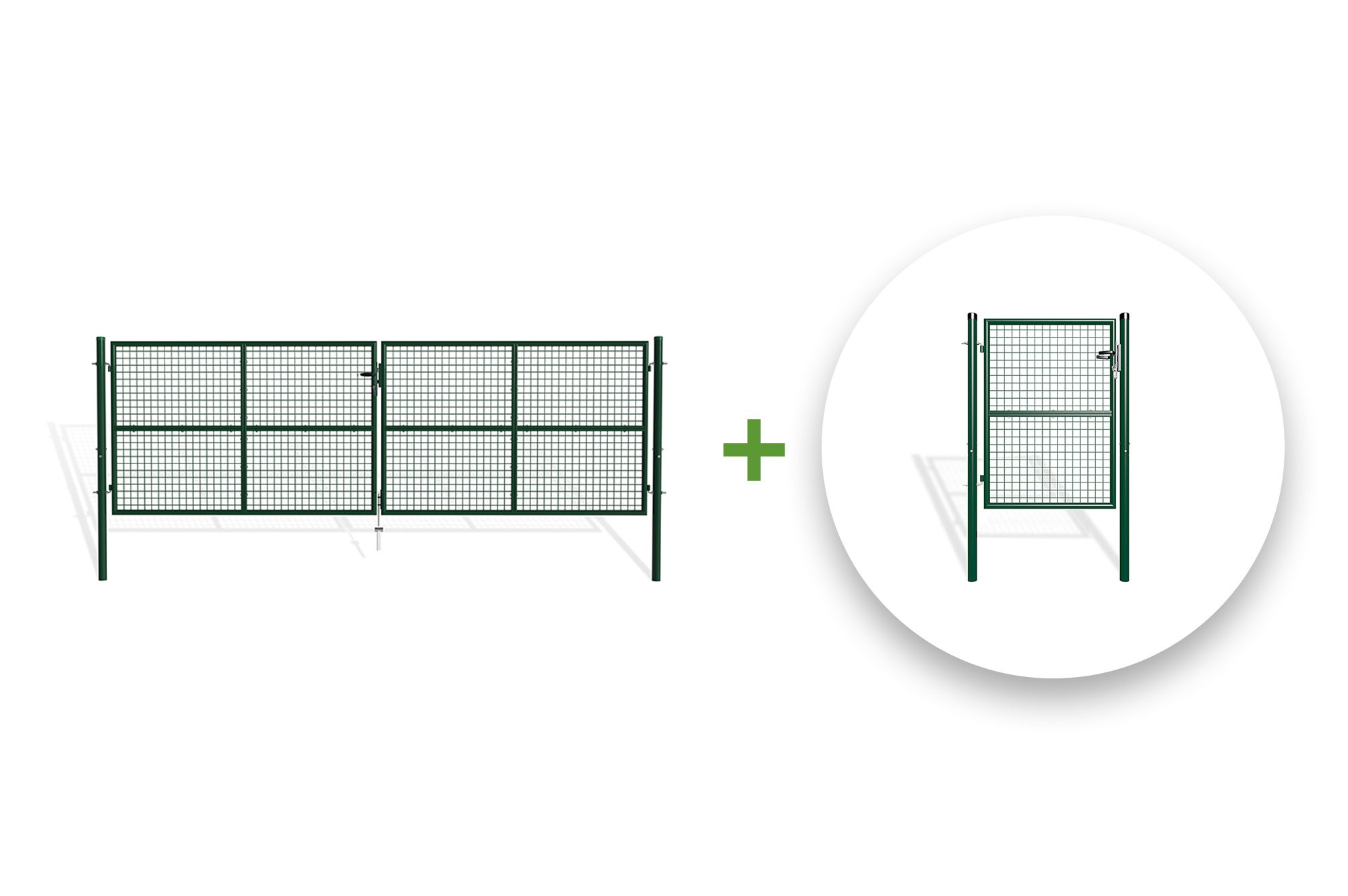 Confezione cancello battente in rete OLGA 400B130 + cancello VERDE da 1 ...