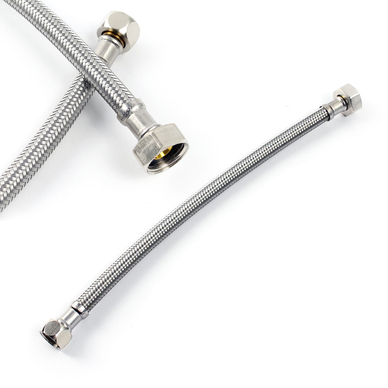 XPOtool Latiguillo 300mm DN8 hembra 1/2" (18,64mm) hembra 3/8" (14,95mm) acero inoxidable EPDM ...