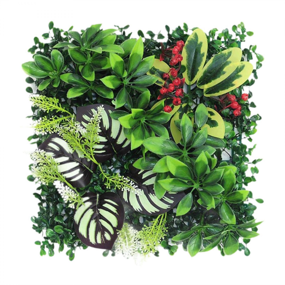 Panel mural de césped artificial, plantas verdes, toque realista ...