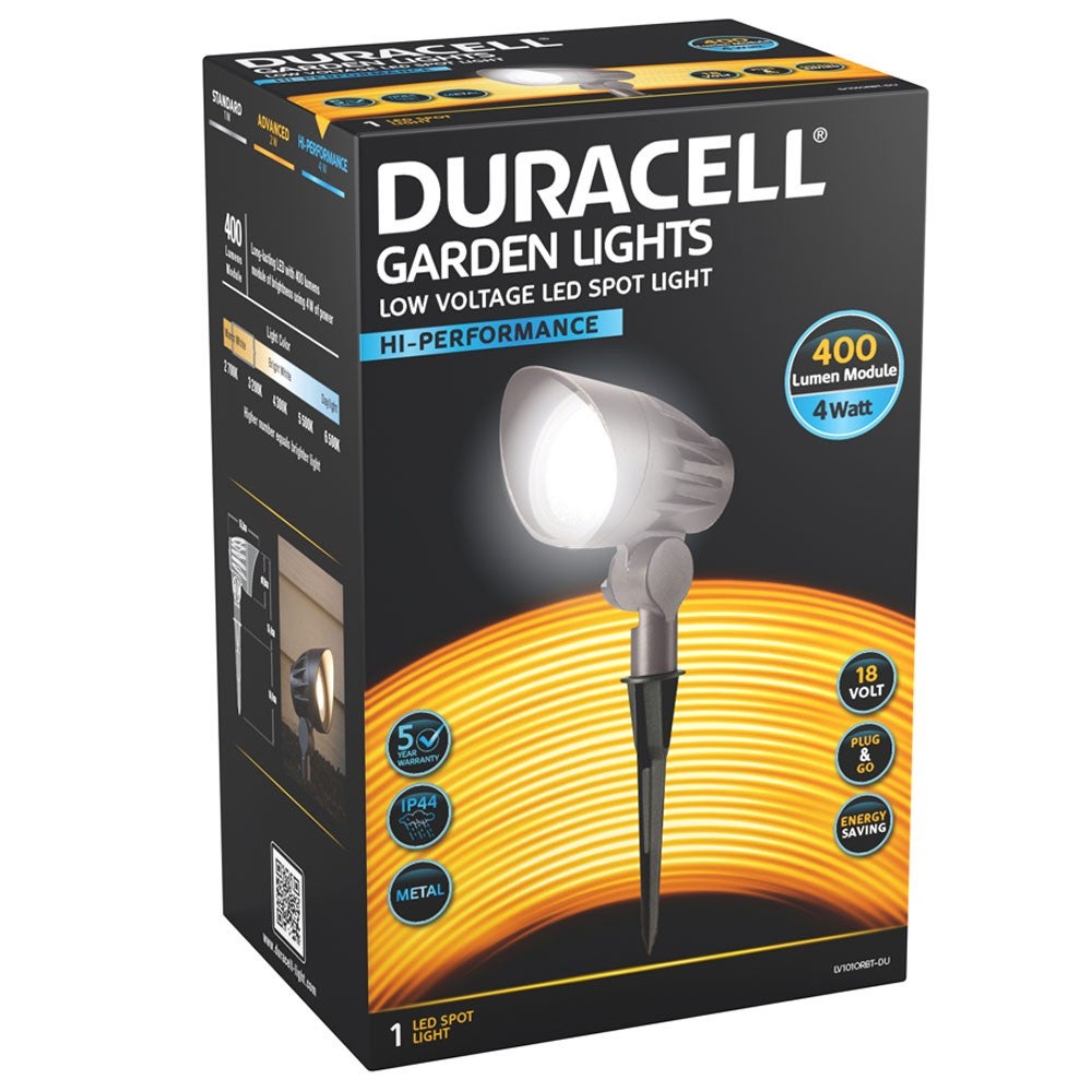 Duracell spot de jardin à LED basse tension avec max. 400 lumens, 4 ...