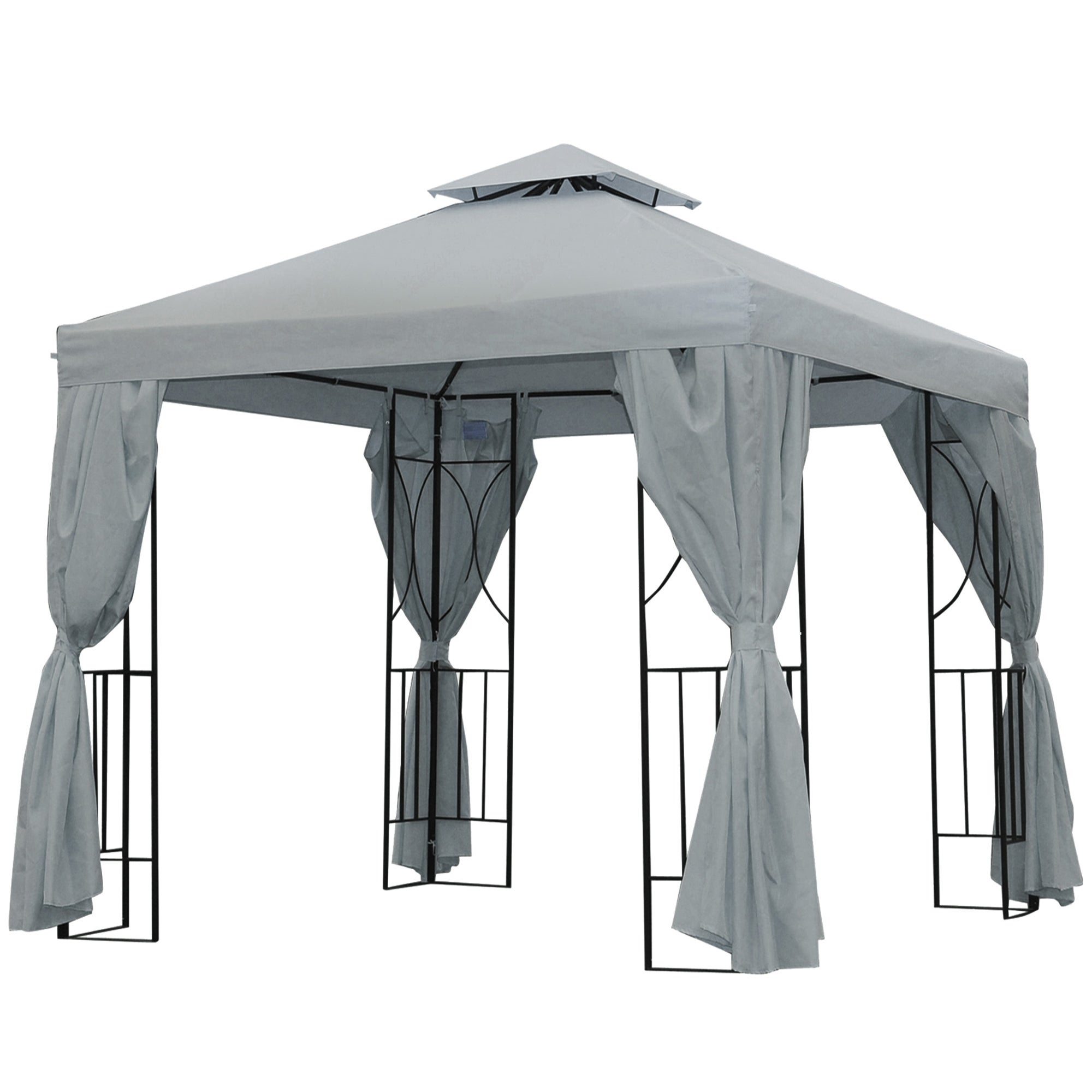 Tonnelle de jardin 3 m x 3 m, pergola extérieure avec double toit ...