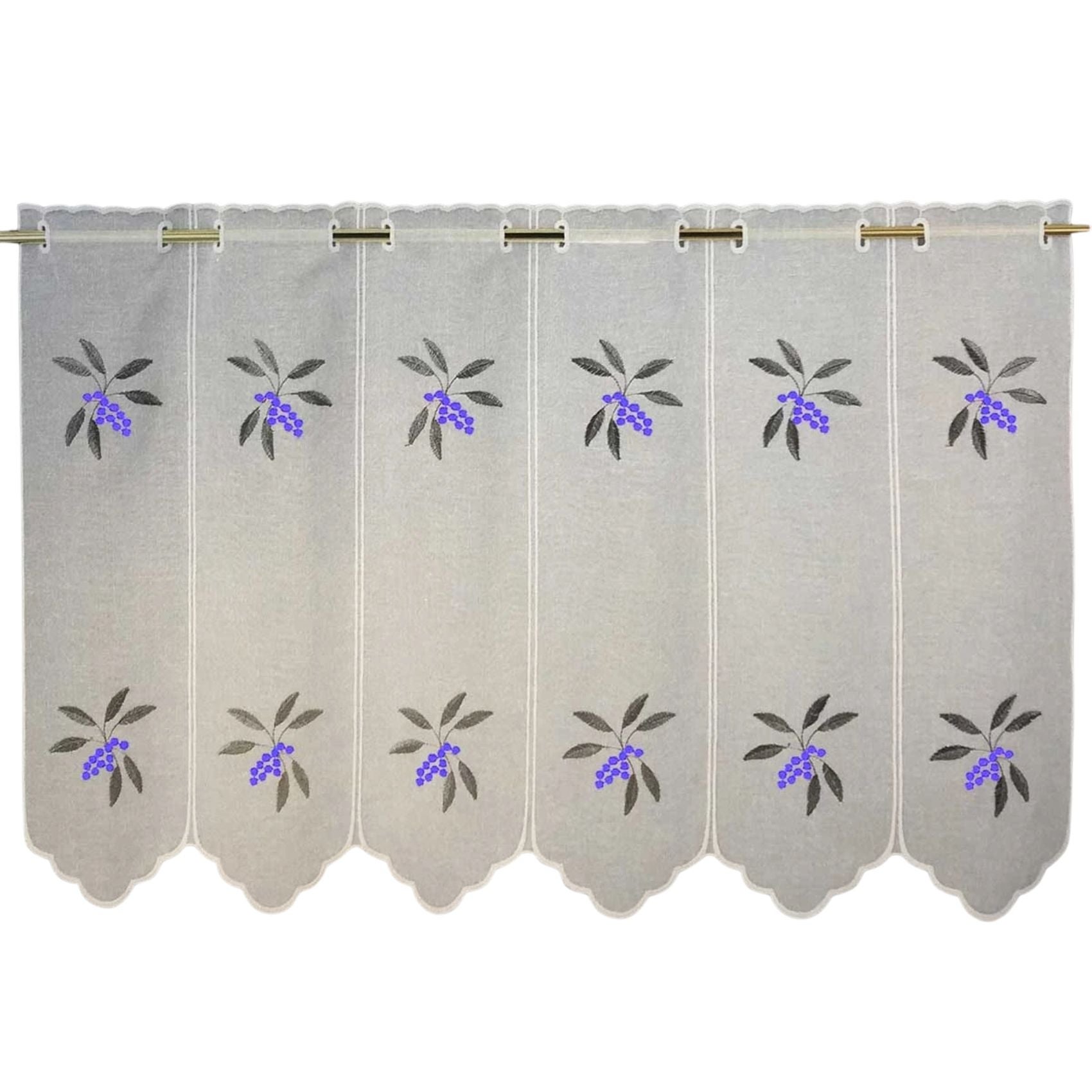 Brise bise brodé baie colorée - Violet parme - 90x120 cm - Polyester ...