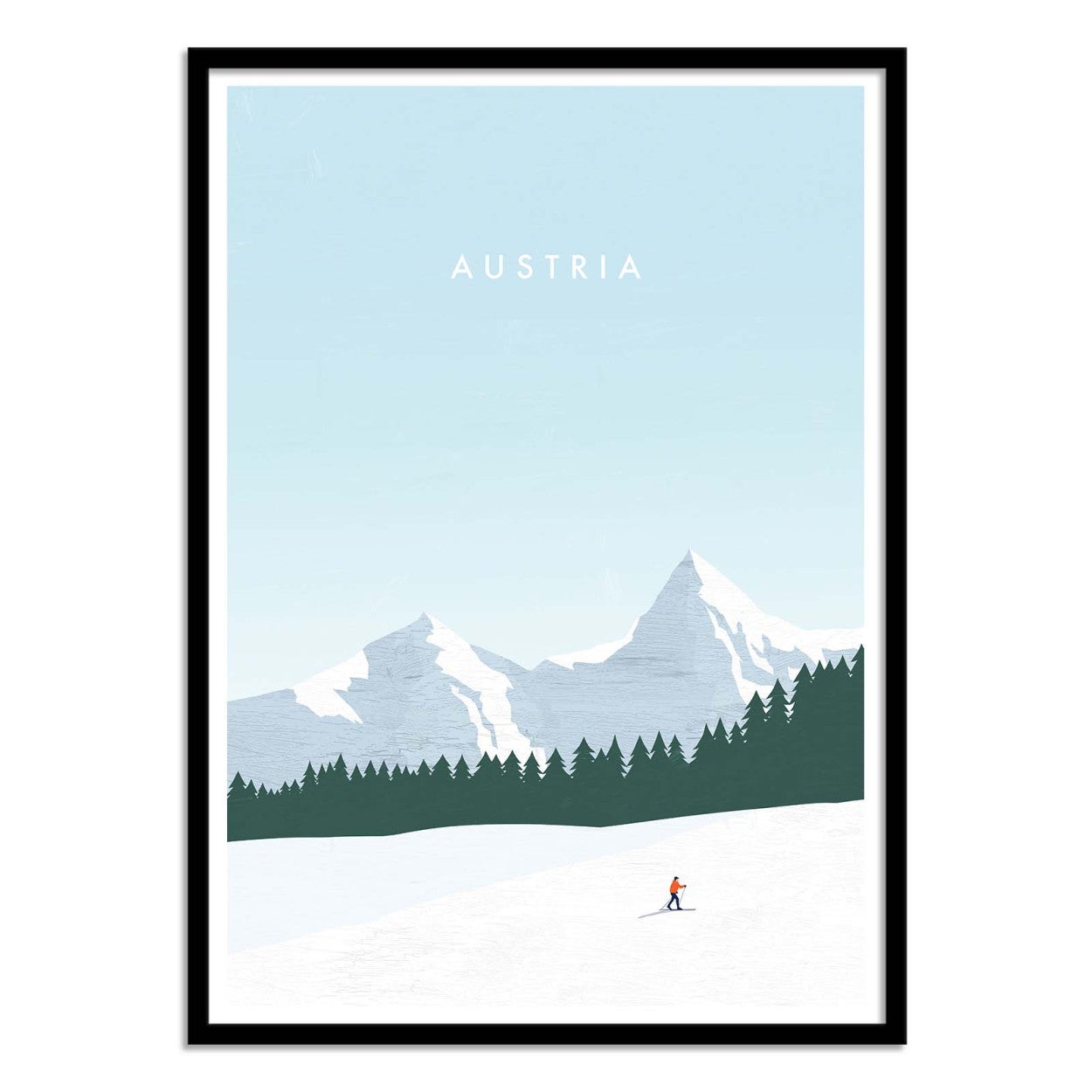 Art-Poster - Austria - Katinka Reinke - avec cadre noir 50 x 70 cm ...