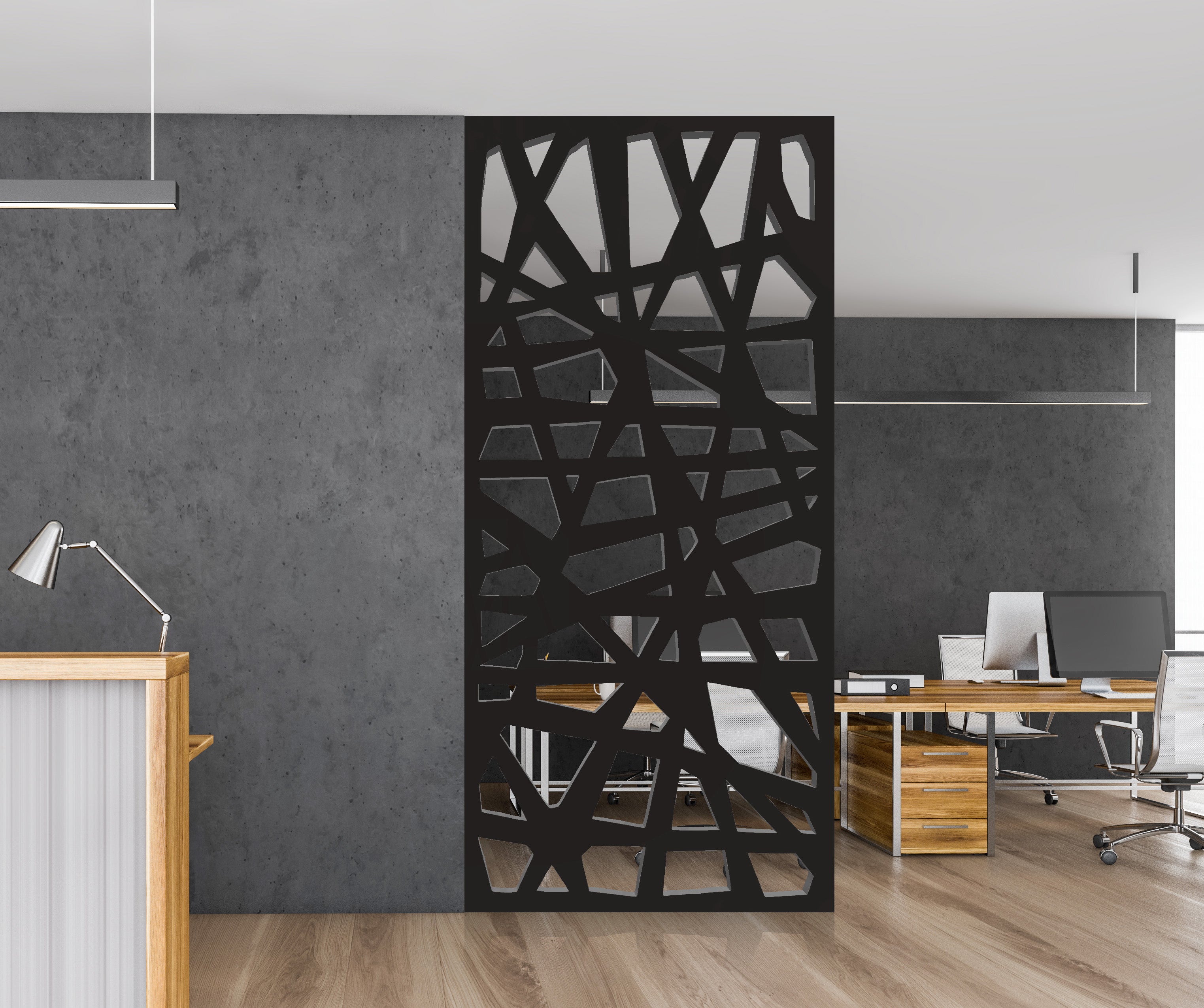 CLOISON DE SEPARATION BOIS TYPE Claustra décorative FORCAS MDF Noir ...