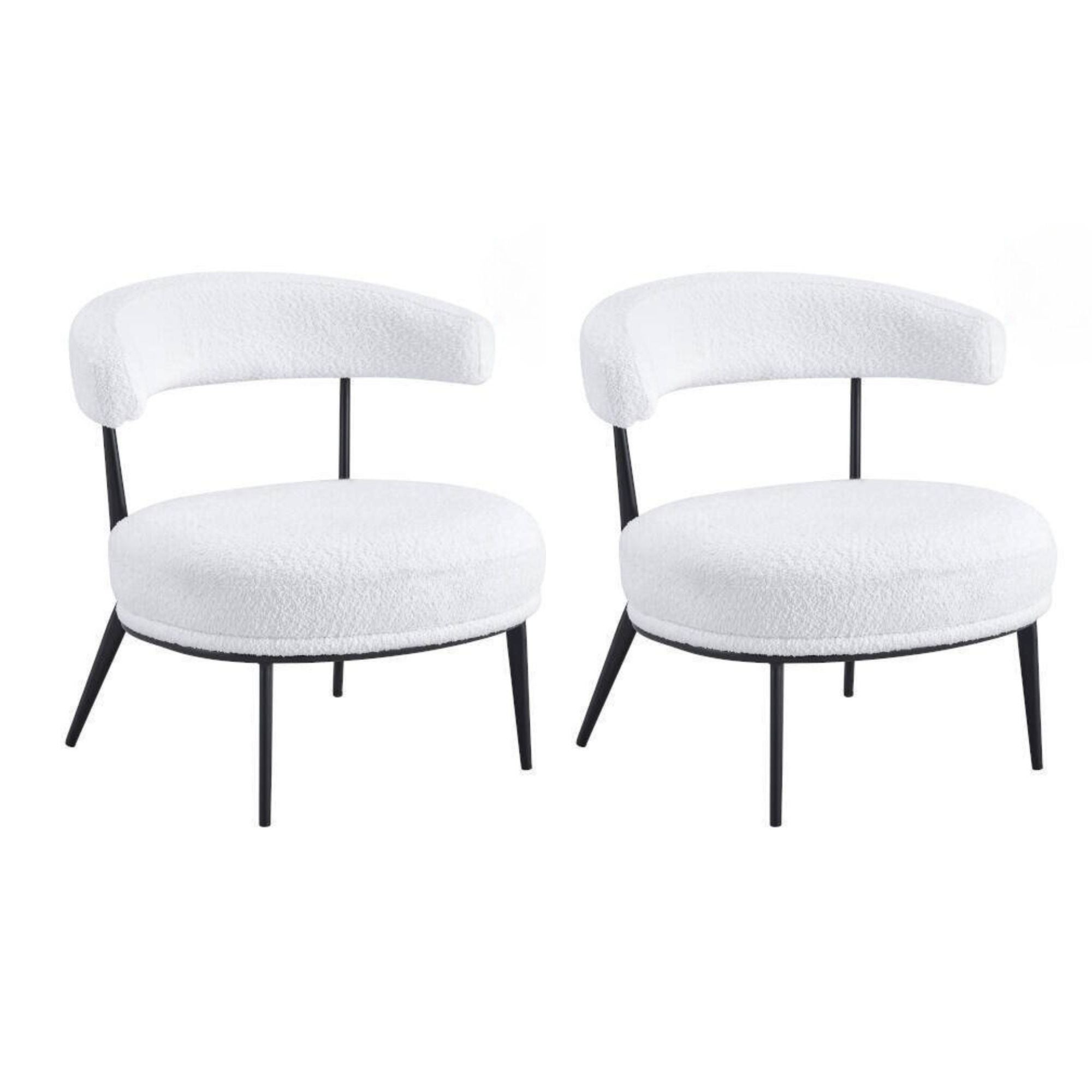 Butaca Fija en Tela Blanca con Patas Negras – Set de 2 Unidades ...