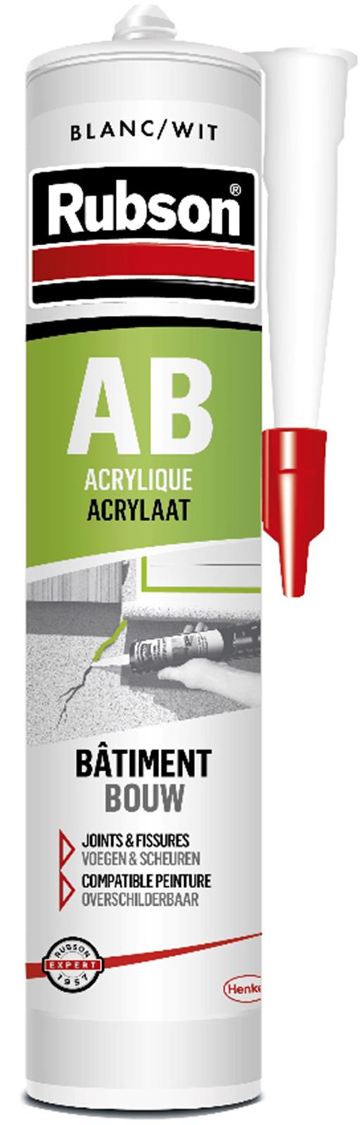 Mastic acrylique AB blanc - Cartouche de 280 ml - Blanc | Leroy Merlin