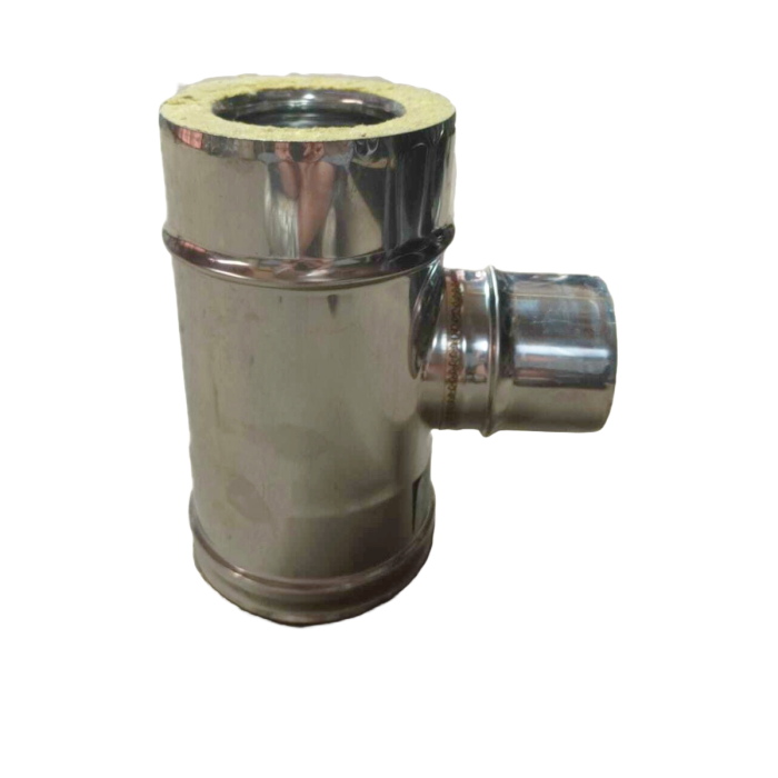 Raccord en T 90° double paroi inox diam. 130 int. / 180 est sortie ...