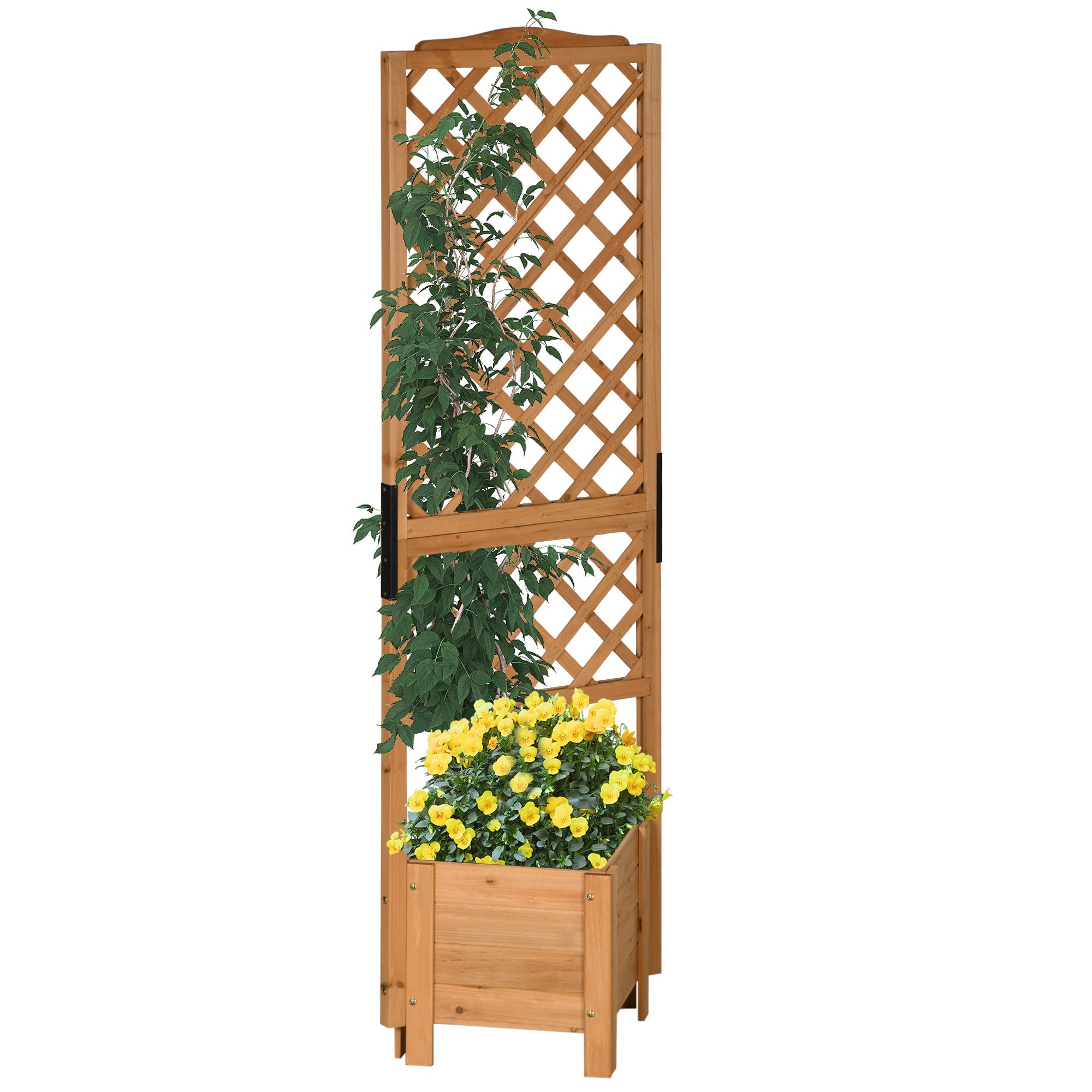 Pot de fleurs en treillis avec support - Dimensions : 54,5 cm (L) x 52 ...