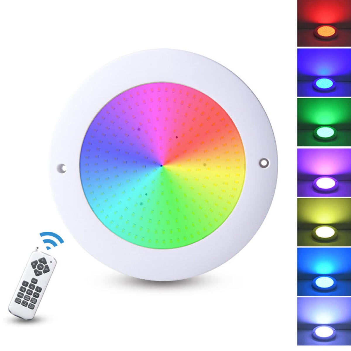 Projecteur de piscine LED RGB 6W, 90 mm, rempli de résine, facile à ...