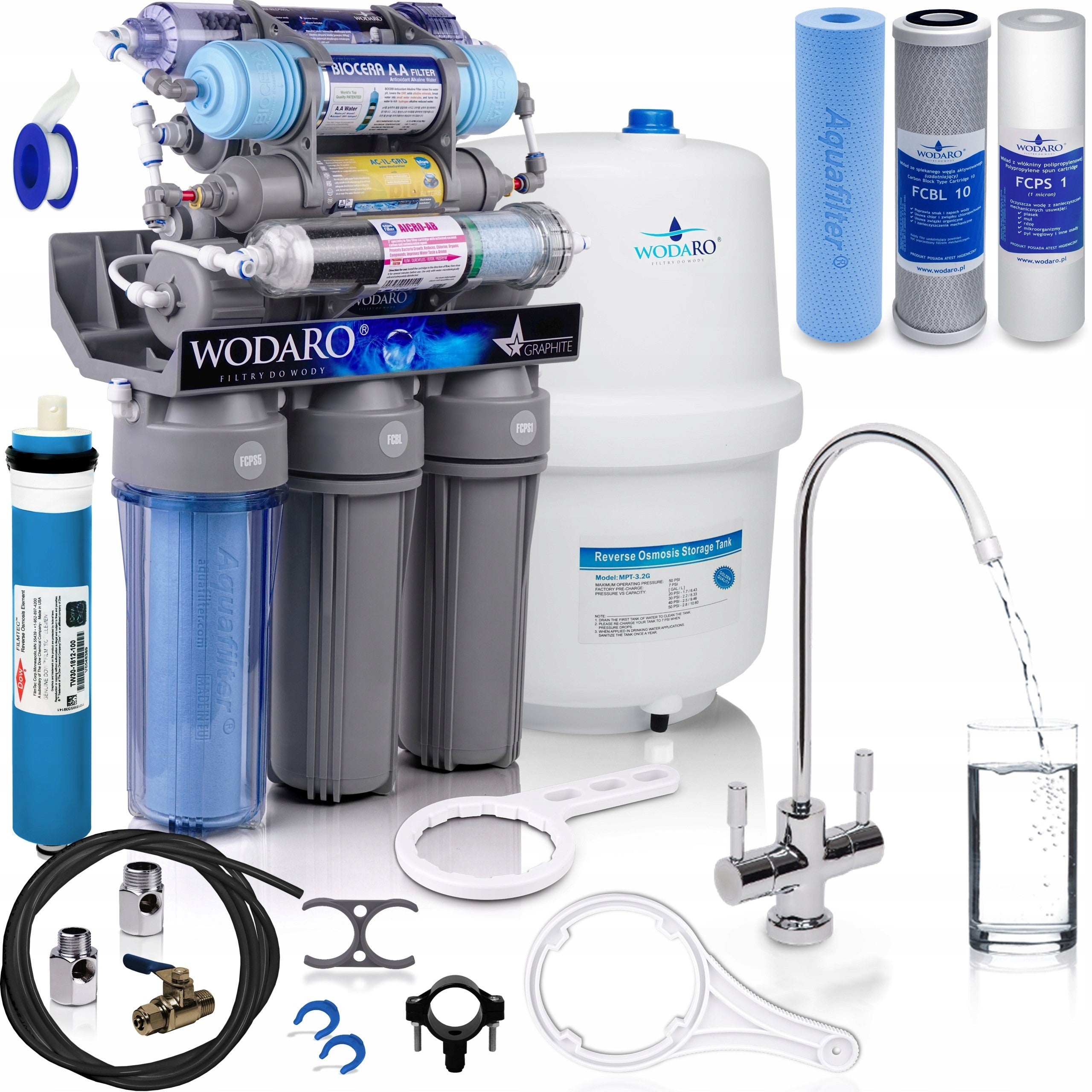 Osmoseur domestique 10 étapes de filtration RO10 GRIS + Jeu de cartouches (3 pièces) | Leroy Merlin